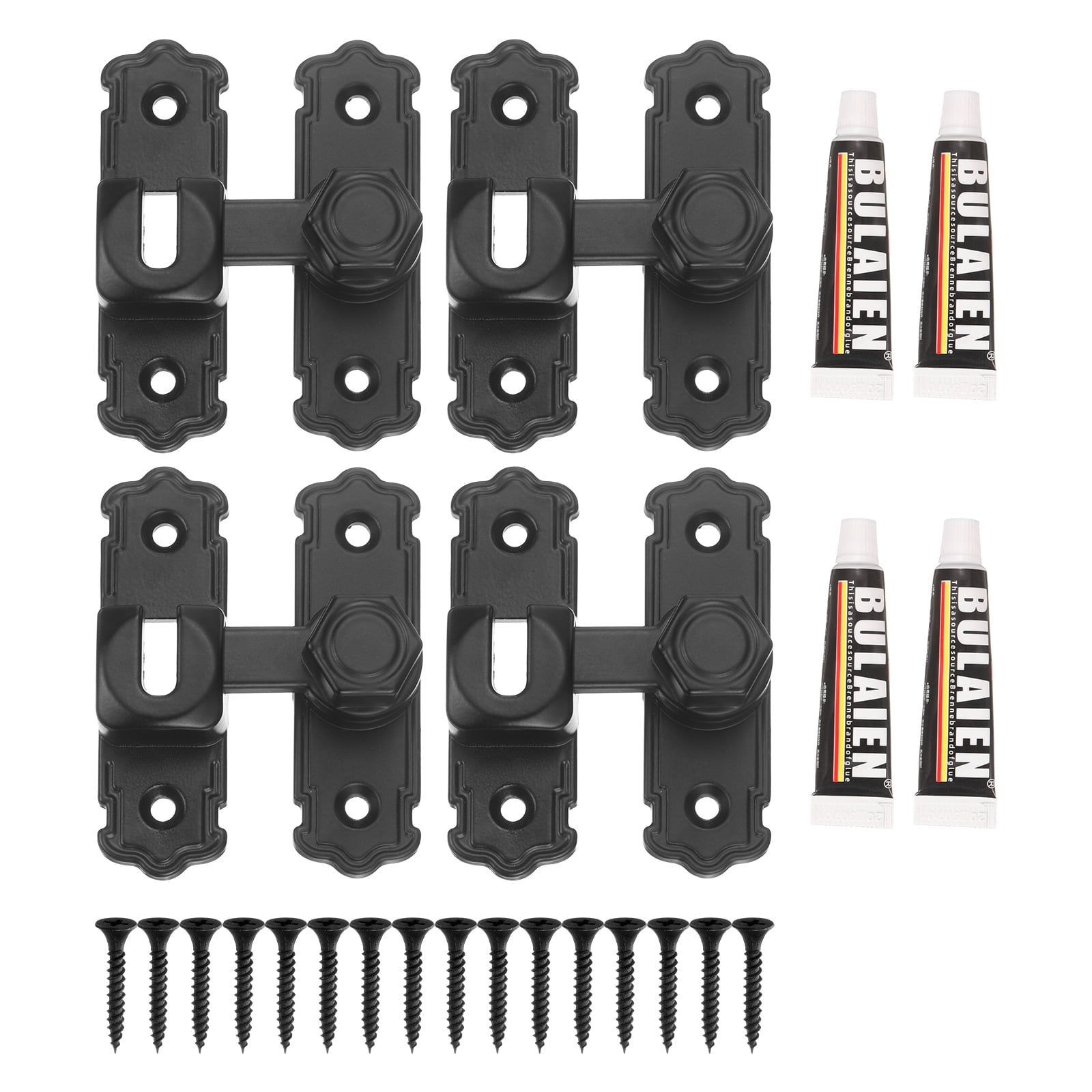 4Pack 90/180 Degree Flip Gate Latches, Aluminum Alloy Flip Sliding Barn ...