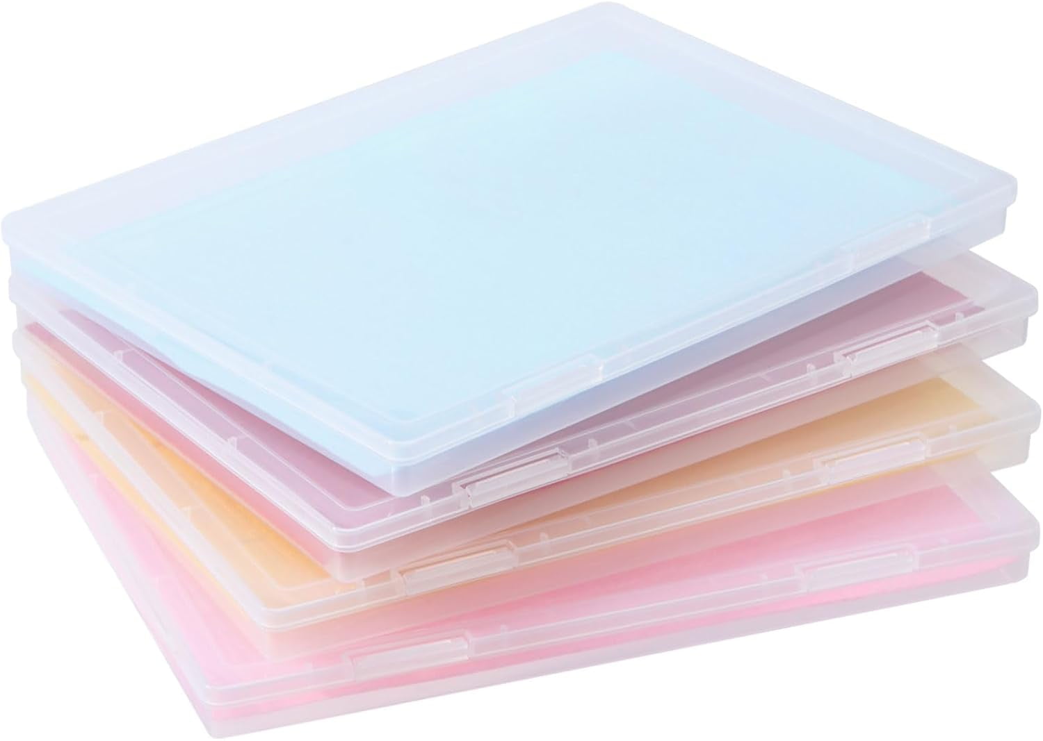 4Pack A4 Plastic Storage Box Letter Paper File Portable Project Case ...