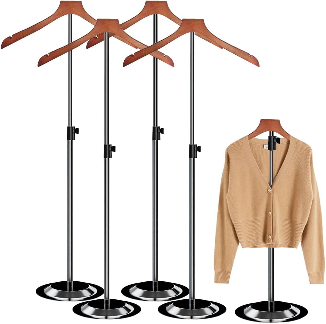 4Pack Adjustable T Shirt Display Adult,22-38IN Flexible Shirt Rack ...