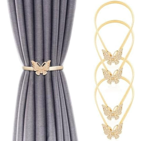 4Pack Aluminum Alloy Spring Design Curtain Tiebacks - Leaf Carving ...