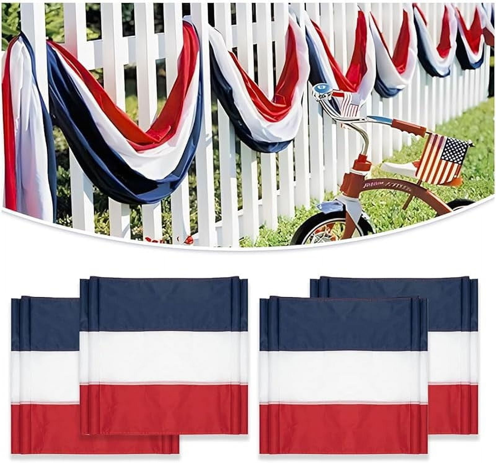 4Pack American Bunting Flags 2x4Ft USA Pleated Fan Flag 4th of July ...