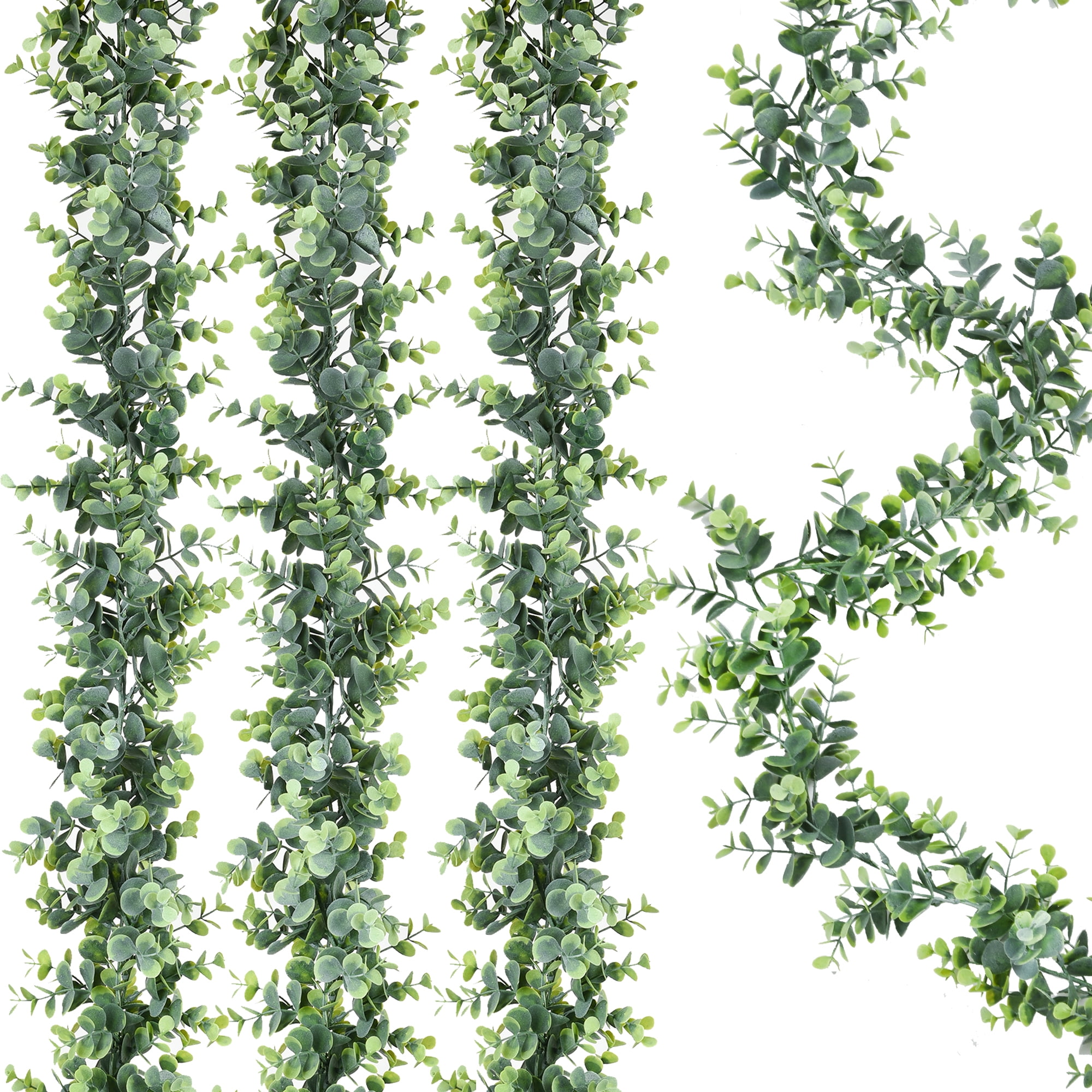4Pack Artificial Eucalyptus Garland, Fake Eucalyptus Greenery Garland ...