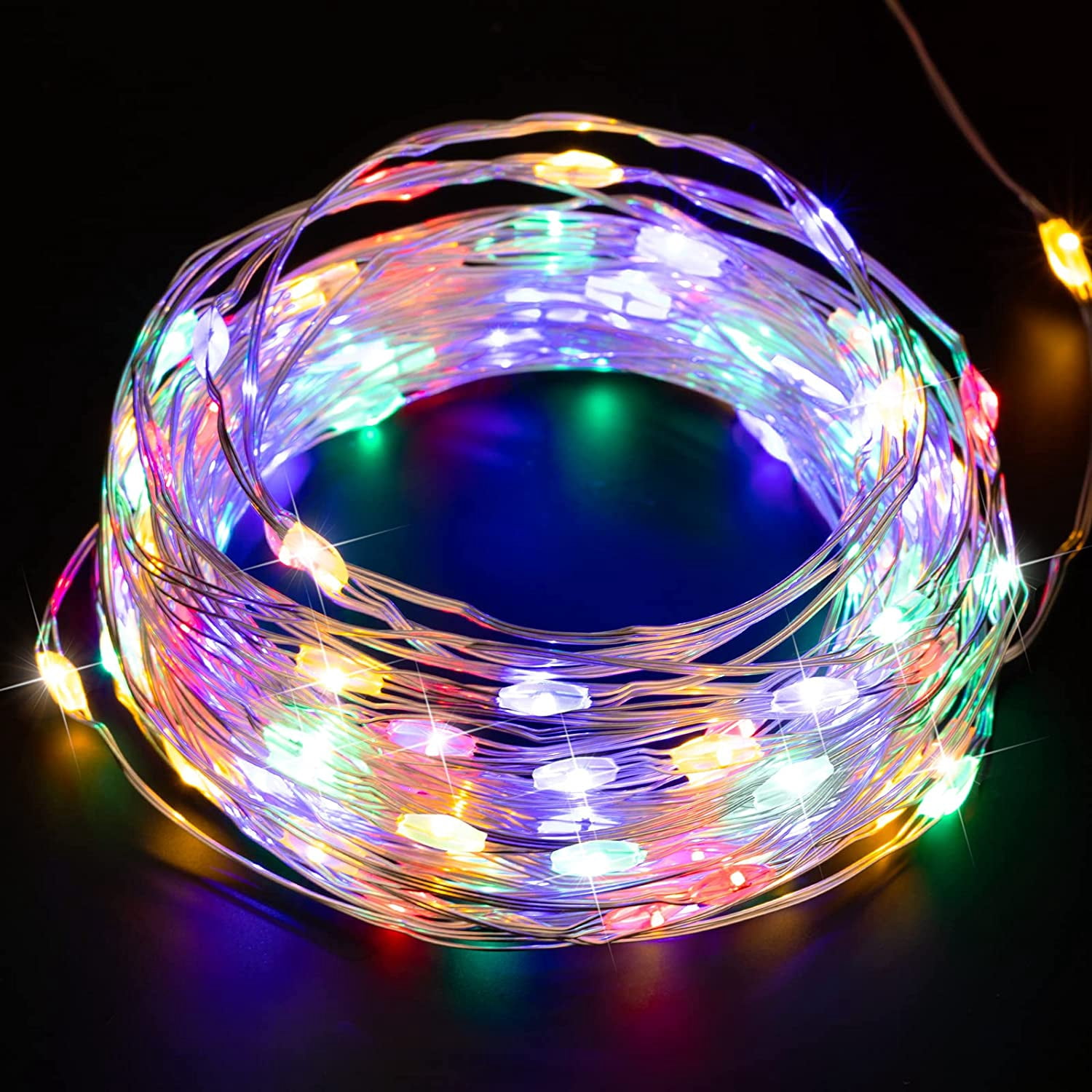 4Pack Battery Operated Fairy String Lights, 16ft 50 LED Copper Wire ...