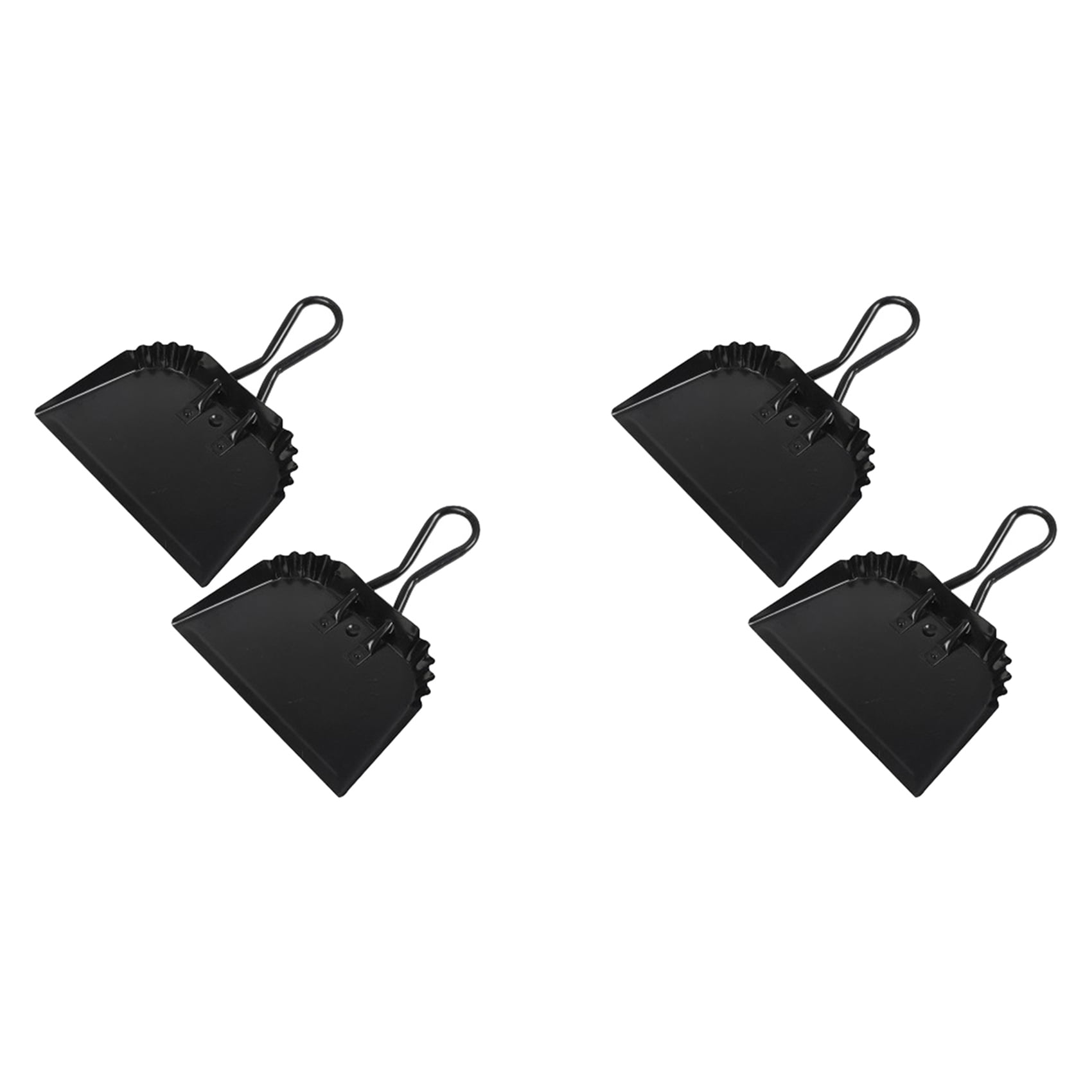 4Pack Black Metal Dustpan, 12 Inch Dust Pan Dustpan for Indoor, Outdoor ...