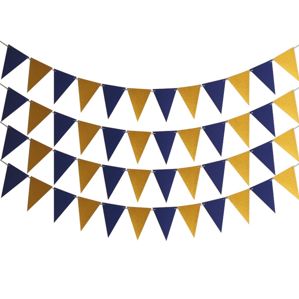 4Pack Blue Party Decorations Triangle Flag Pennant Banner Bunting for ...