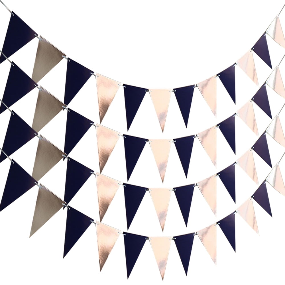 4Pack Blue Party Decorations Triangle Flag Pennant Banner Bunting for ...