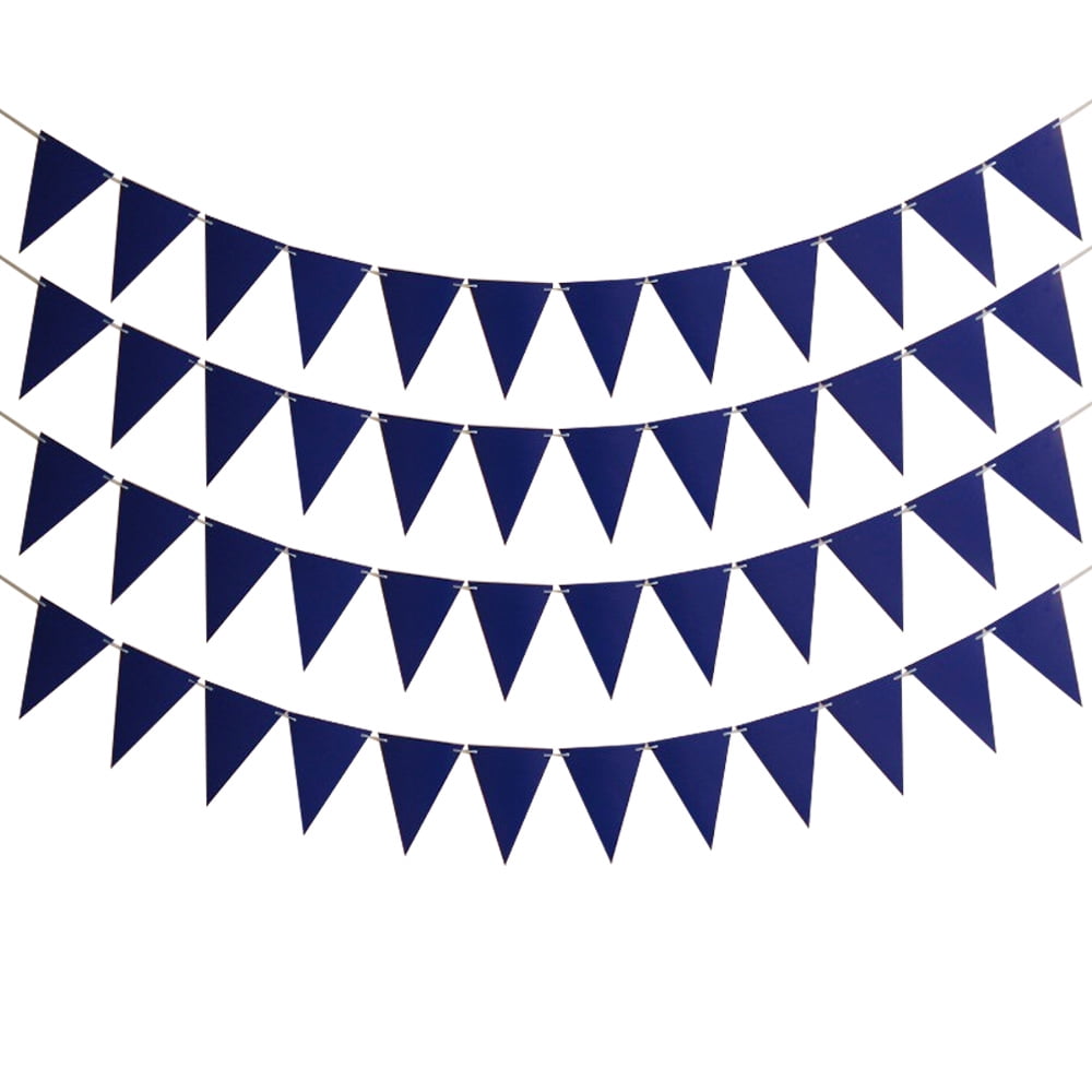 4Pack Blue Party Decorations Triangle Flag Pennant Banner Bunting for ...