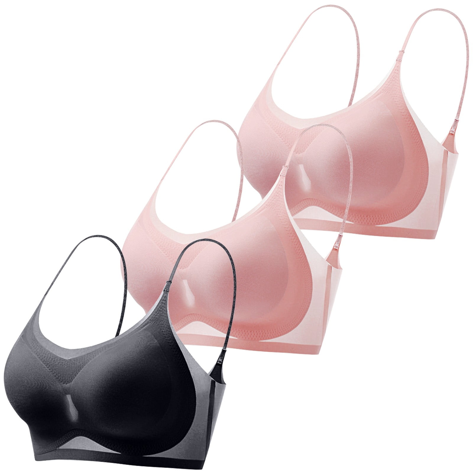 4Pack Bras for Women No Underwire Push Up Full Coverage Bras for Women ...