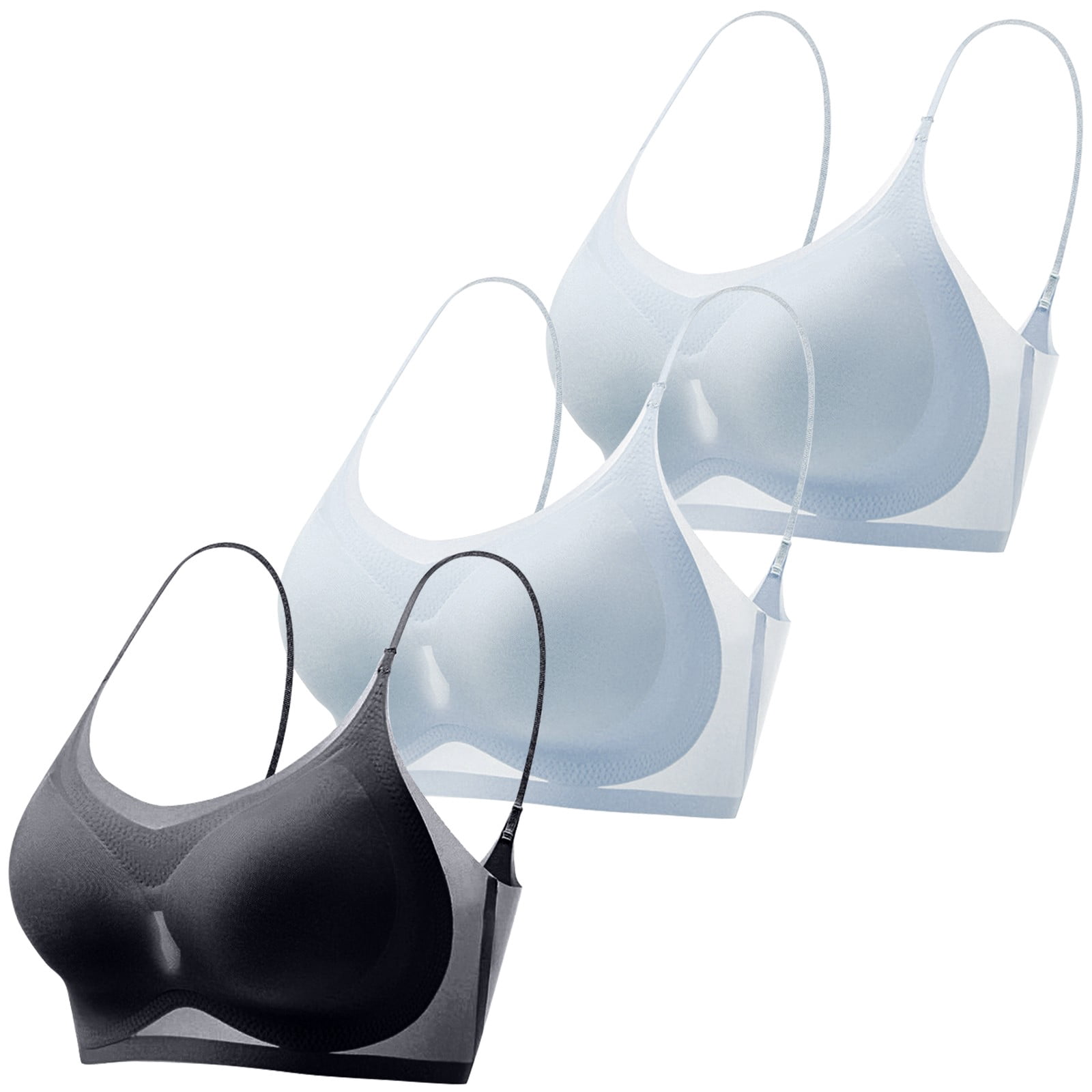 4Pack Bras for Women No Underwire Push Up Full Coverage Bras for Women ...