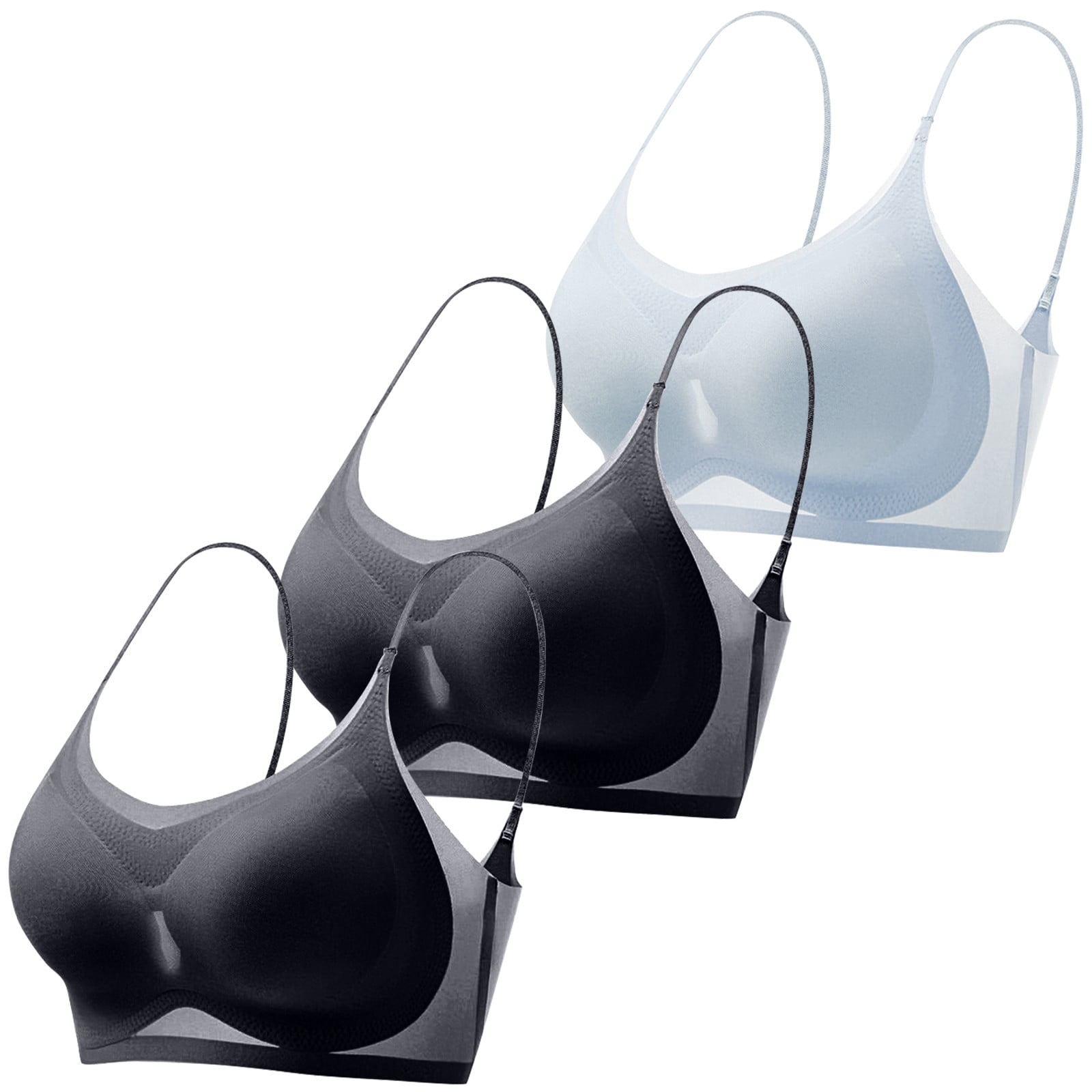 4Pack Bras for Women No Underwire Push Up Full Coverage Bras for Women ...