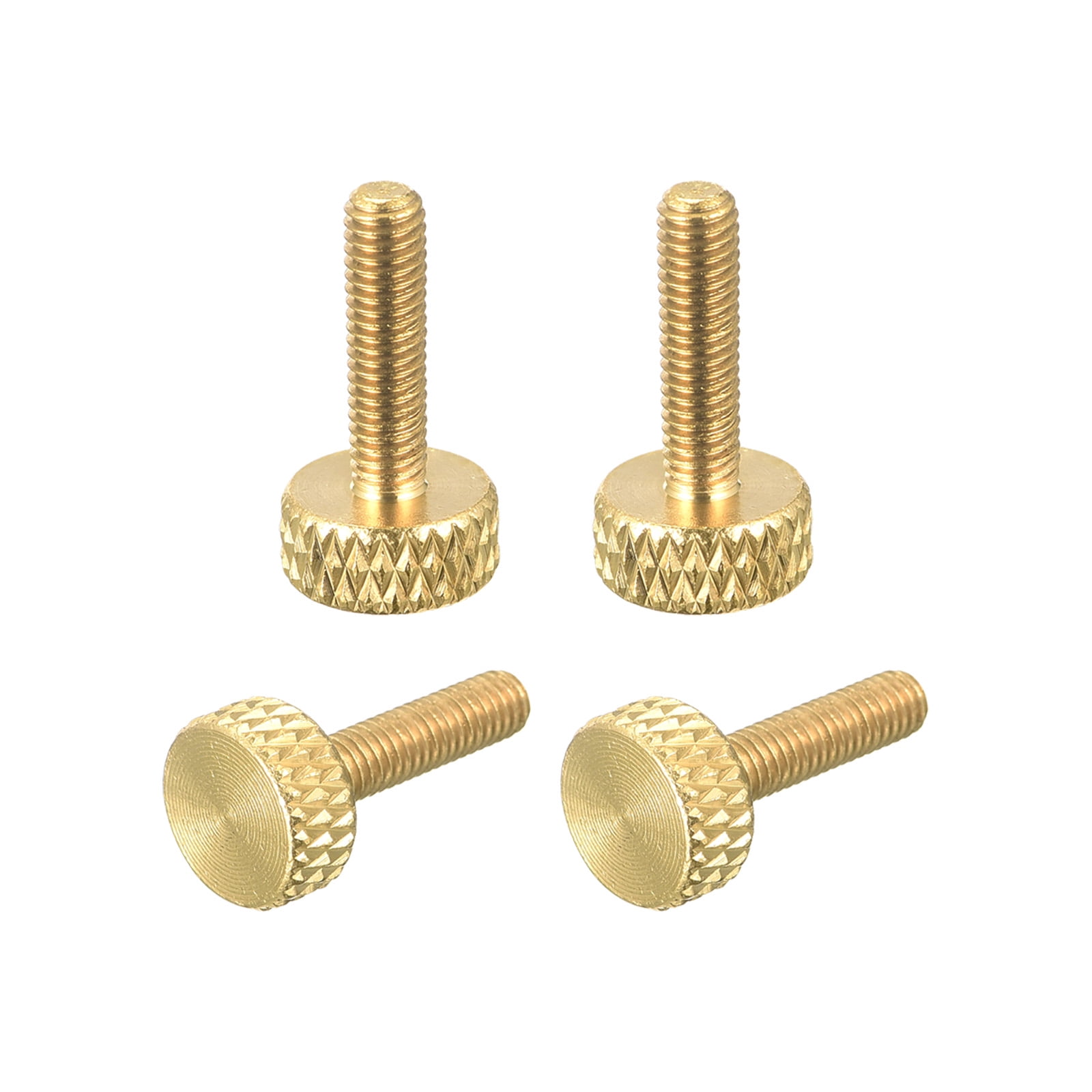 4Pack Brass Knurled Thumb Screws, M3x12mm 15.5mm L Flat Grip Bolt Knobs ...
