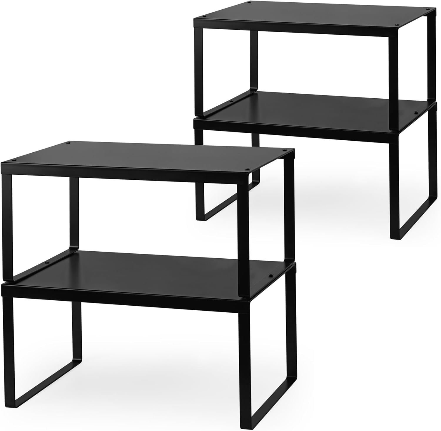 4Pack Cabinet Shelf Expandable Stackable Organizer Riser for Kitchen ...