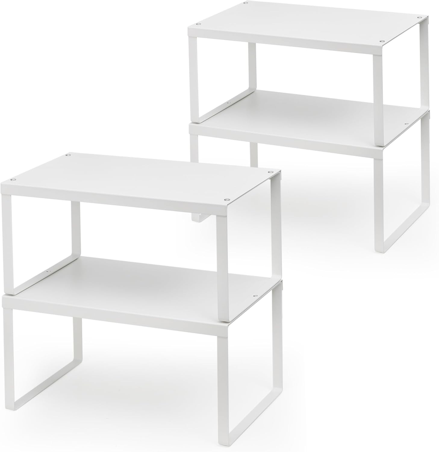 4Pack Cabinet Shelf Expandable Stackable Organizer Riser for Kitchen ...