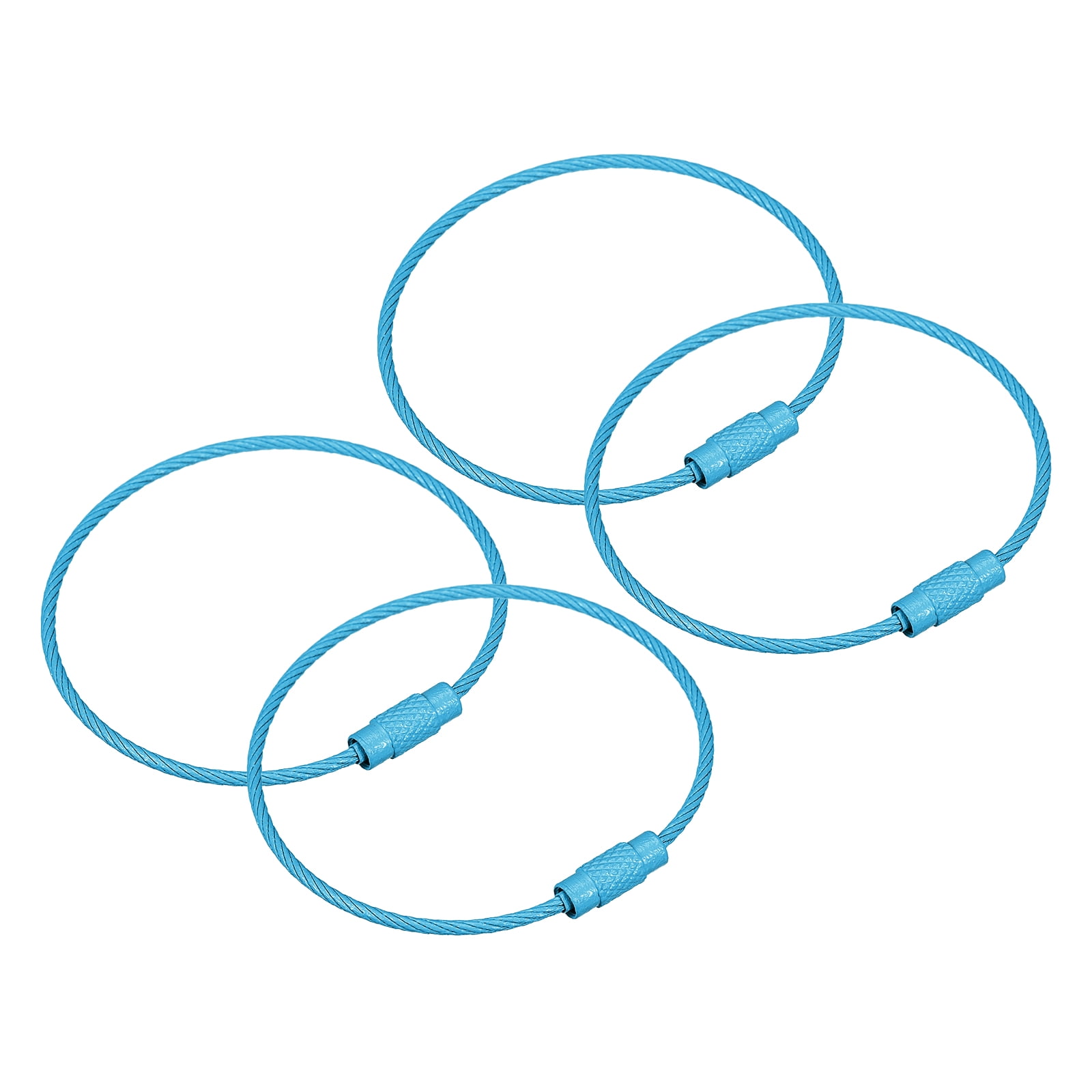 4Pack Cable Key Rings, 6-inch(155mm) Wire Keychain Twist Loops, Navy ...