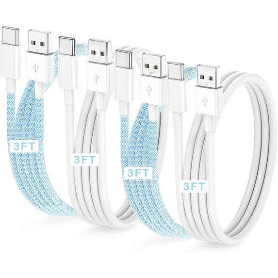 4Pack Car Charger for iPhone 16 15 Pro Max Plus Carplay Cable, USB A to ...