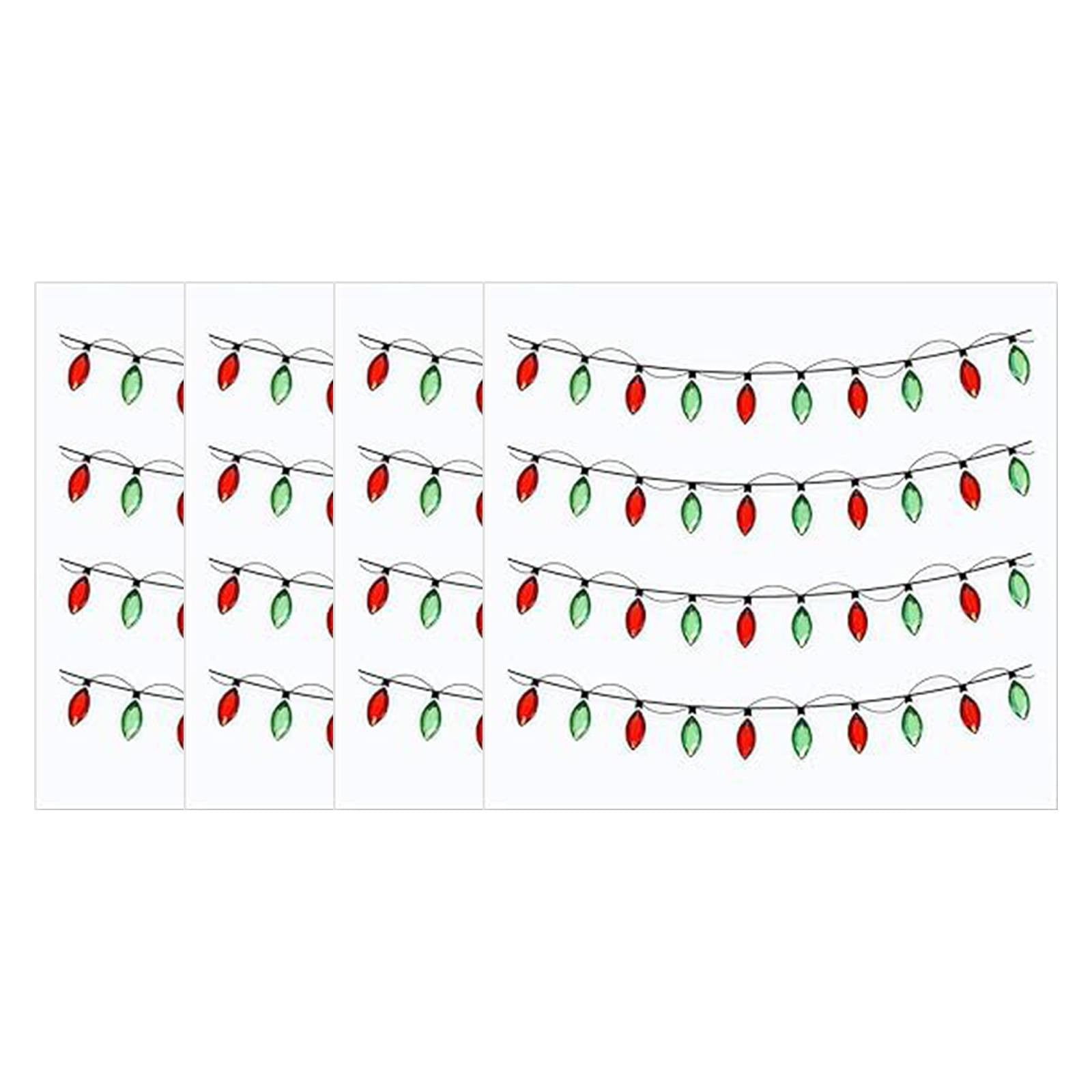 4Pack Christmas Lights Stickers for Crafts, 3D Christmas Light ...