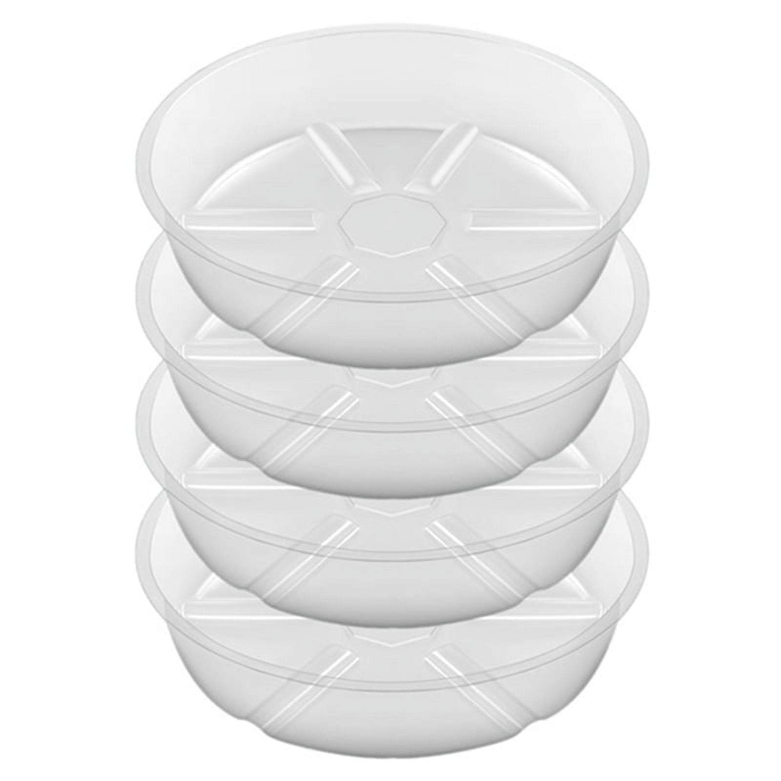 4Pack Clear Plant Saucer 8Inch Plastic Plant Saucers Thicker Plant Tray ...