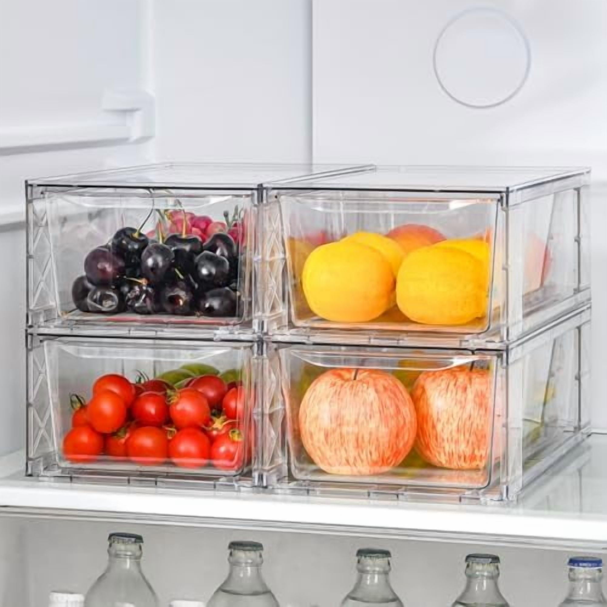 4Pack Clear Stackable Kitchen Storage Organizer,Pantry Organizers and ...