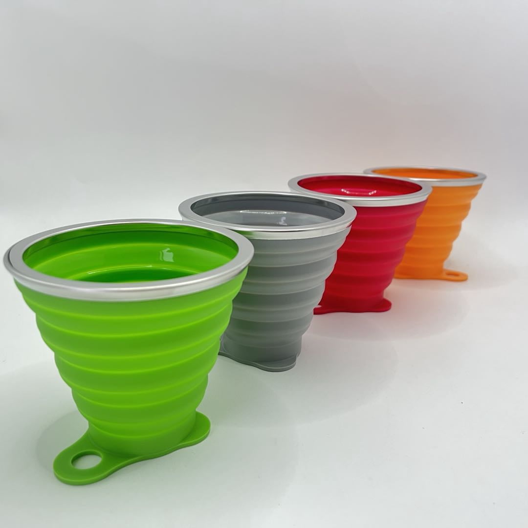 4Pack Collapsible Cup, Portable Silicone Camping Cup with Lid ...