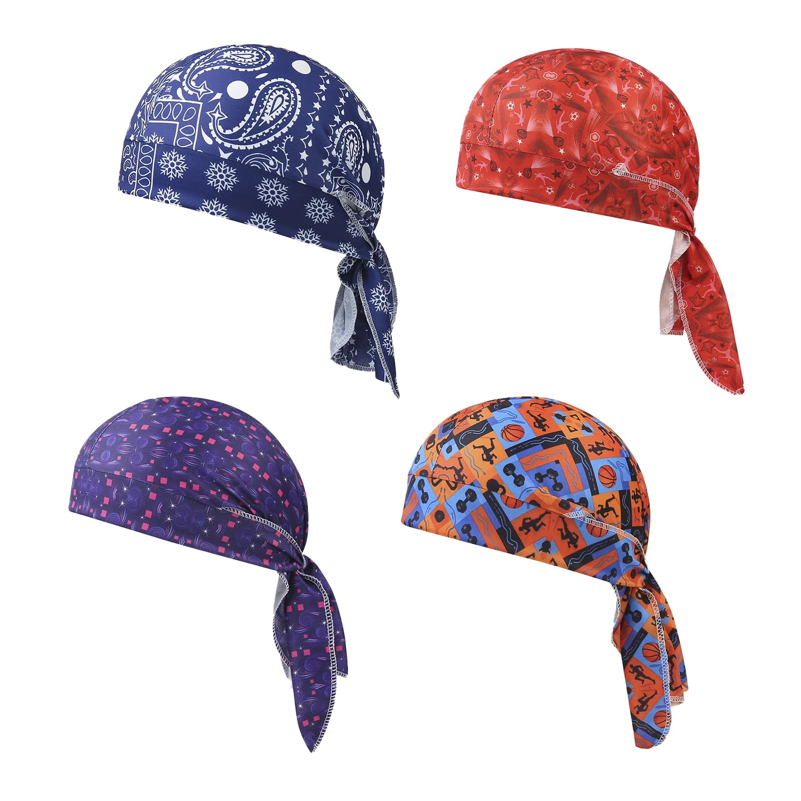 4Pack Cooling Head Scarf,Elastic Cycling Sports Cap,Breathable Sweat ...