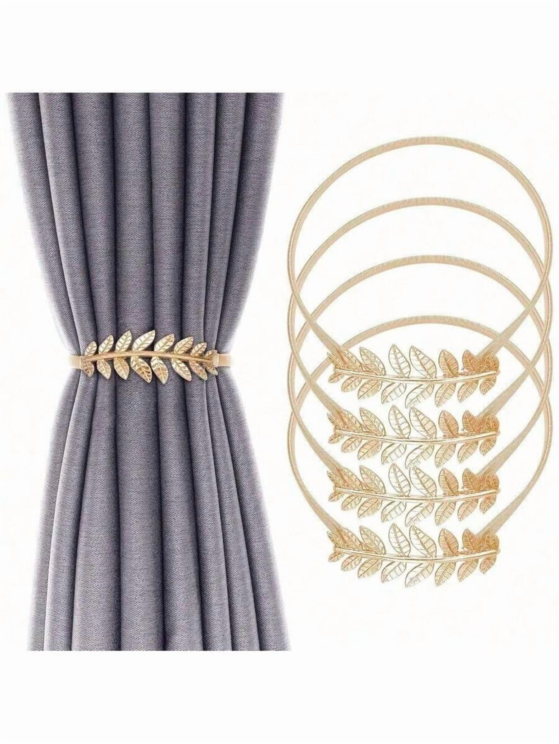4Pack Curtain Tiebacks Aluminum Alloy Spring Design Curtain Holdback ...
