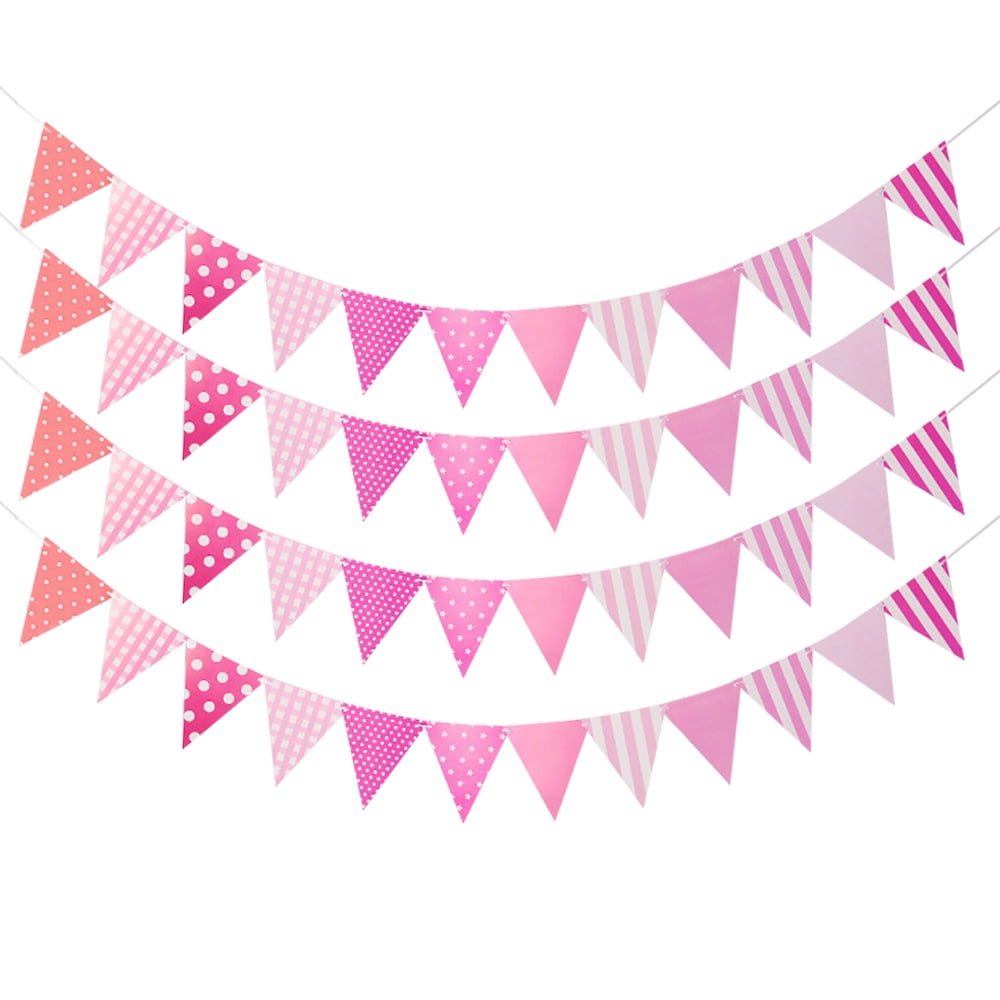 4Pack Cute Triangle Flag Pennant Banner Bunting Party Decorations ...