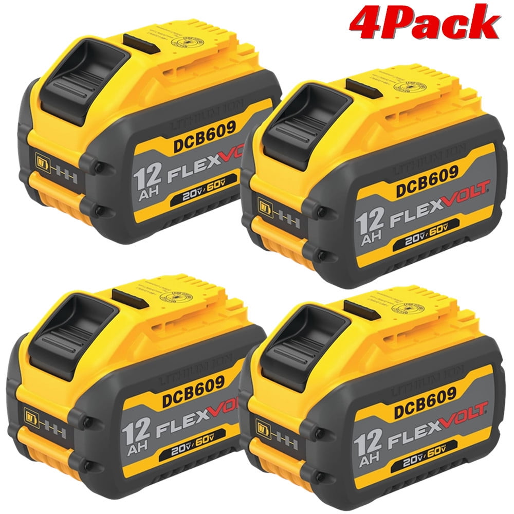 4Pack DCB609-2 For Dewalt Flexvolt 20V/60V 12.0Ah Max Li-Ion Battery DCB606 DCB612 - Walmart.com