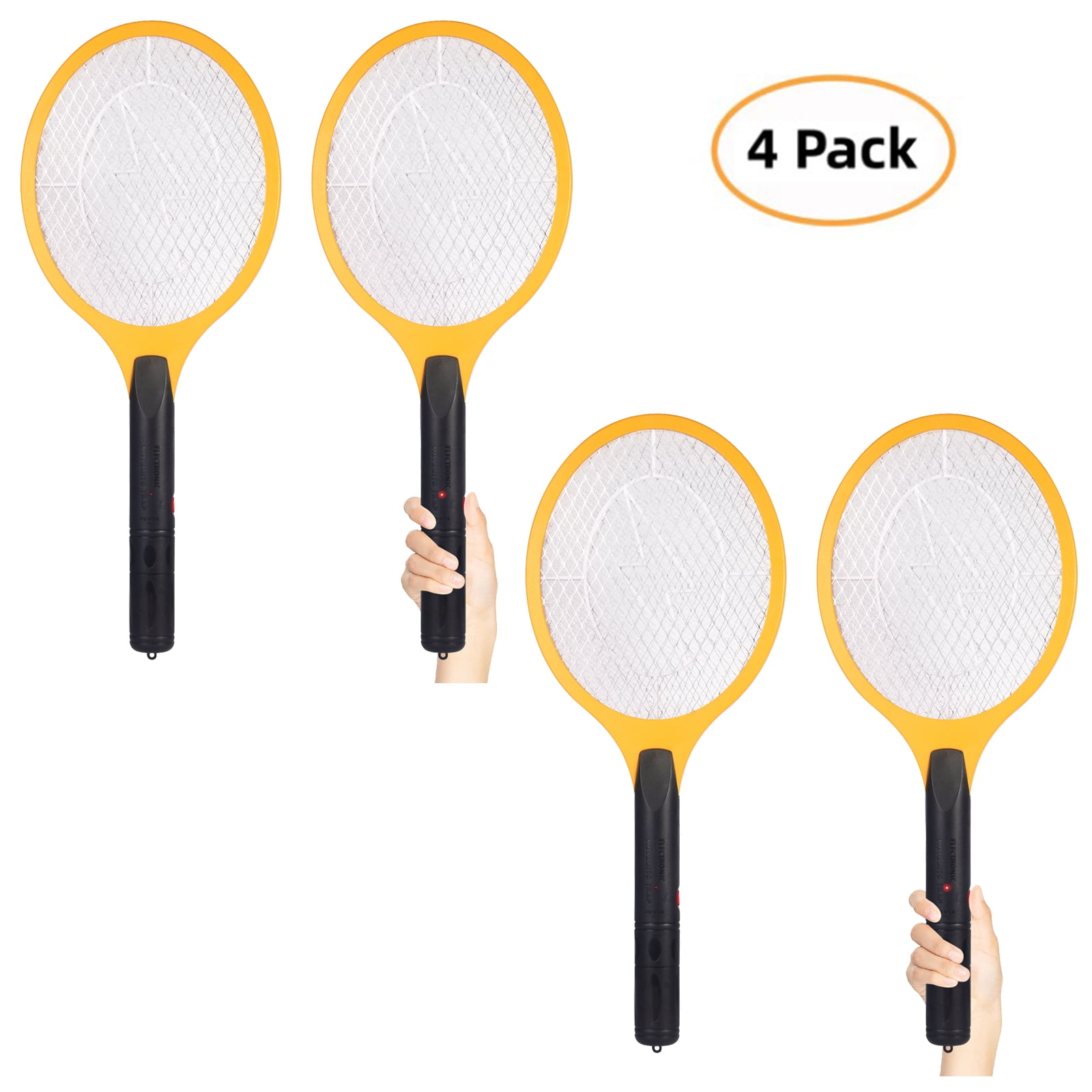 4Pack Electric Mosquito Zapper Racket, Indoor/Outdoor Pest Control ...