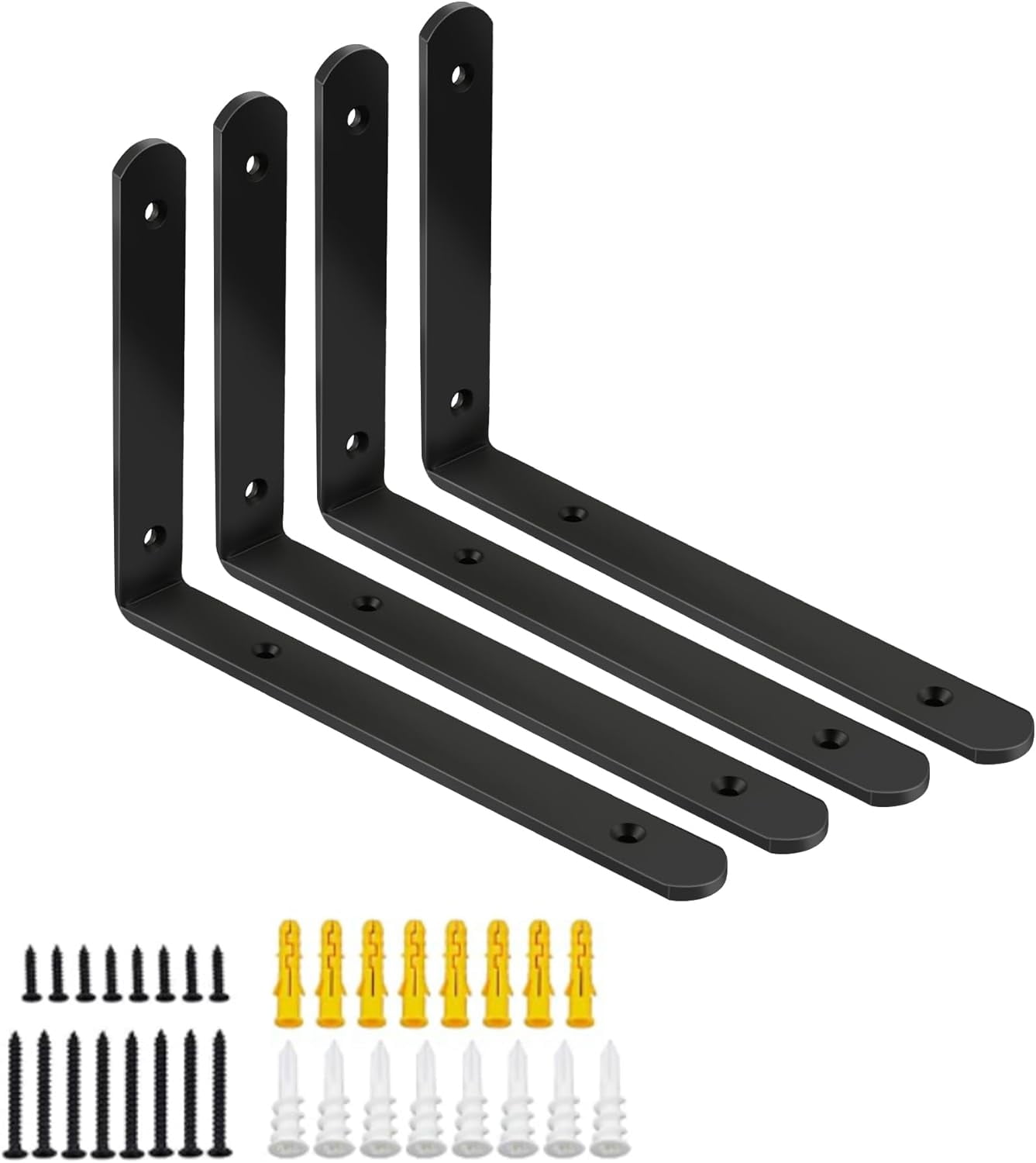 4Pack Floating Shelf Bracket, Heavy Duty Shelf Brackets Metal L ...
