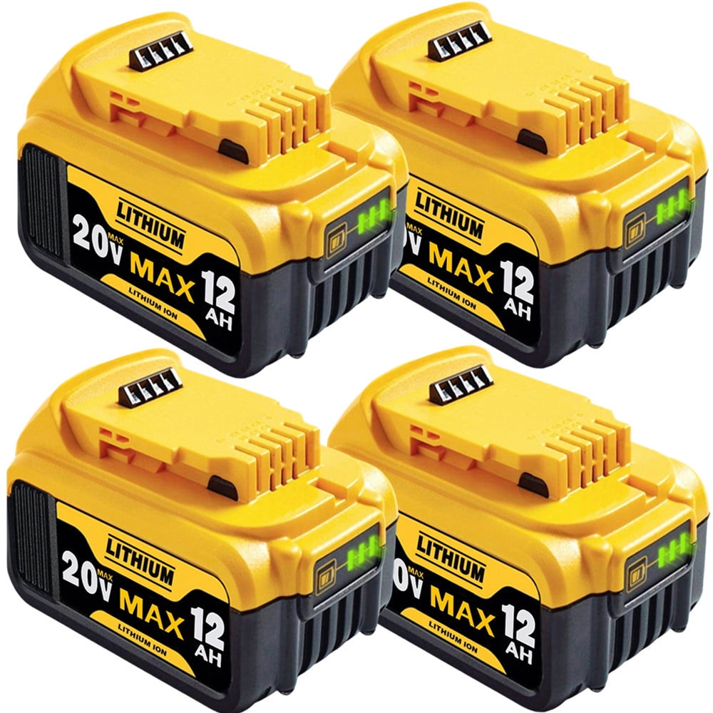 4Pack For DeWalt 20V Max XR 12.0AH Lithium Ion Battery DCB206-2 DCB205-2 Cordless Power Tools ...