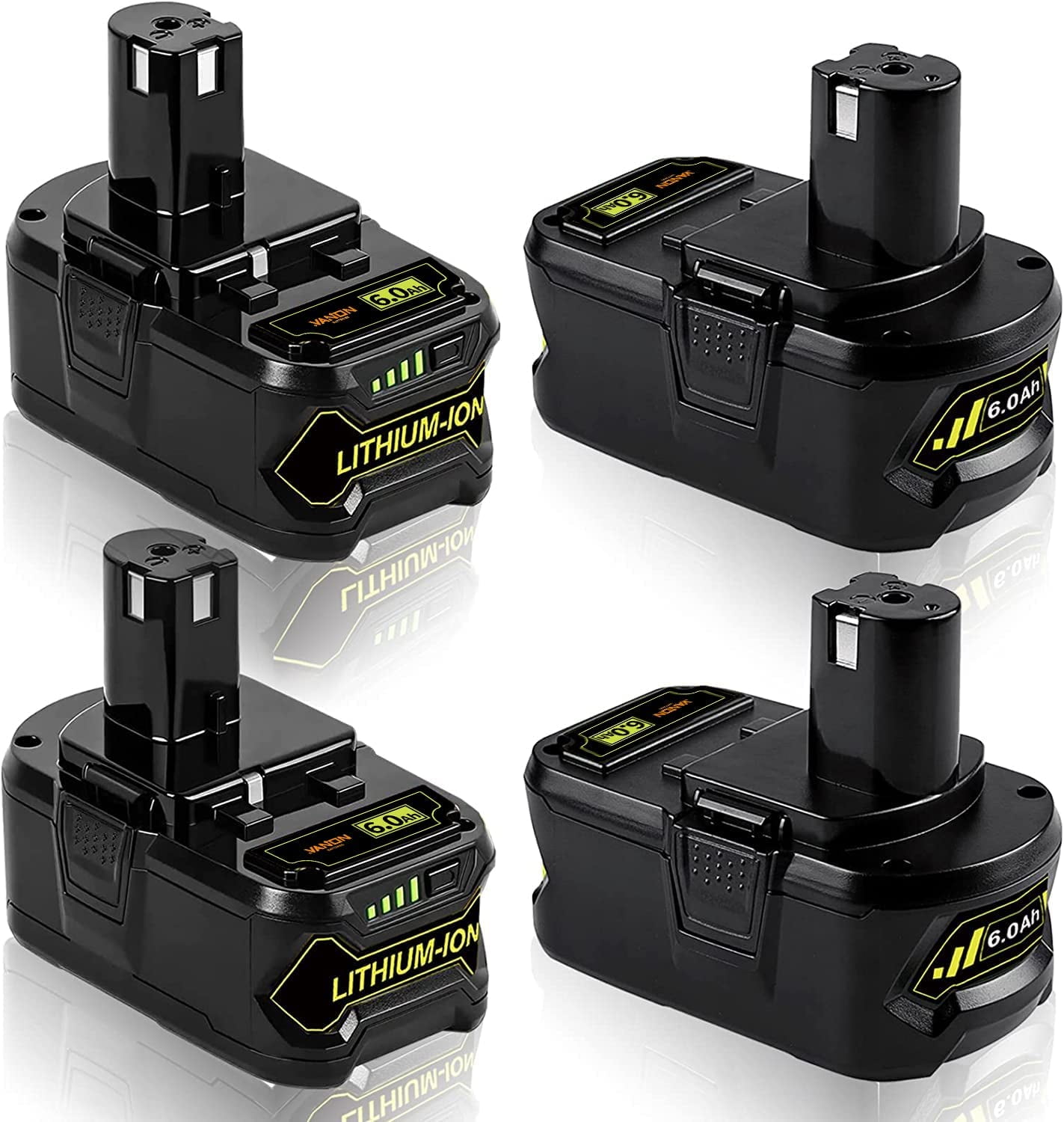 RYOBI P108 18V One+ Plus 6.0Ah High Capacity Lithium-Ion Battery 4Pack - Walmart.com