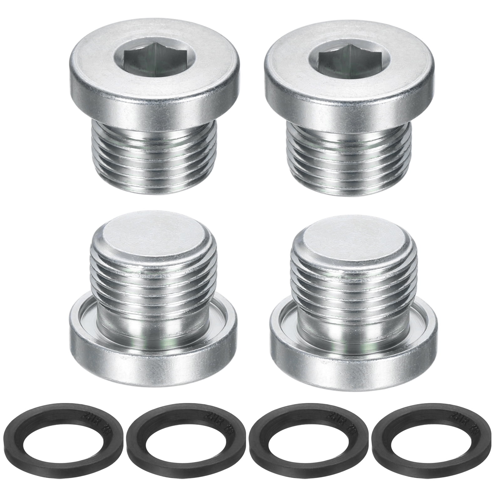 4 Pack G3/8x19 Inner Hex Head Pipe Fitting Plug, Universal Carbon Steel ...