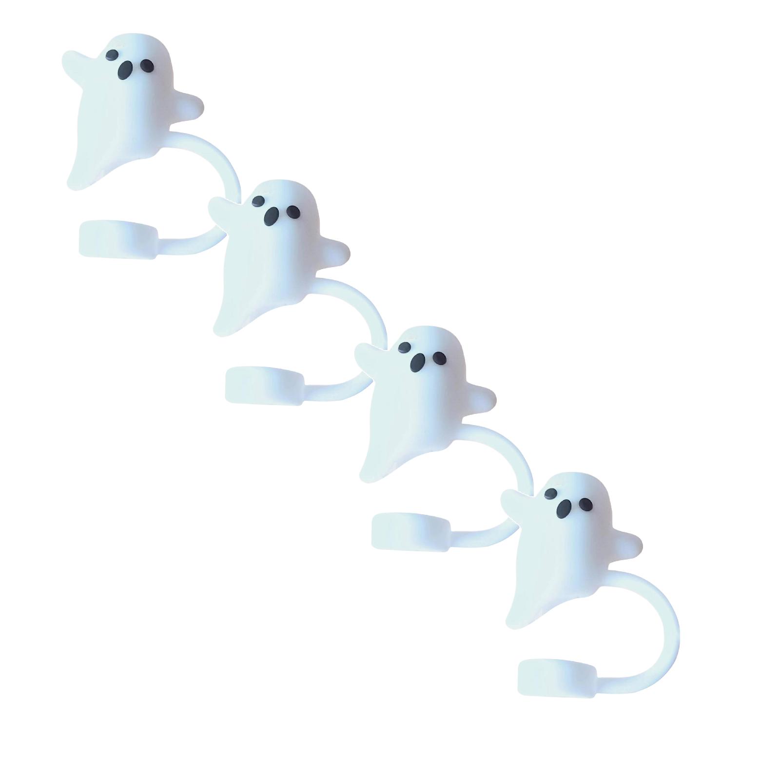 4Pack Ghost Straw Topper for Stanley Cup Halloween Straw Covers Cap ...