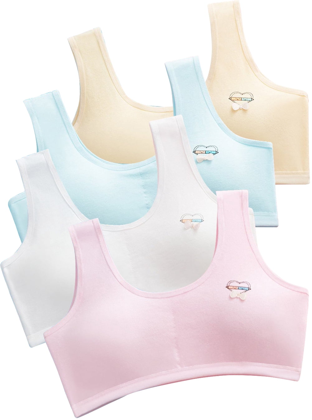 4Pack Girls Bra Teen Underwear Vest Puberty Sport Training Bra ...