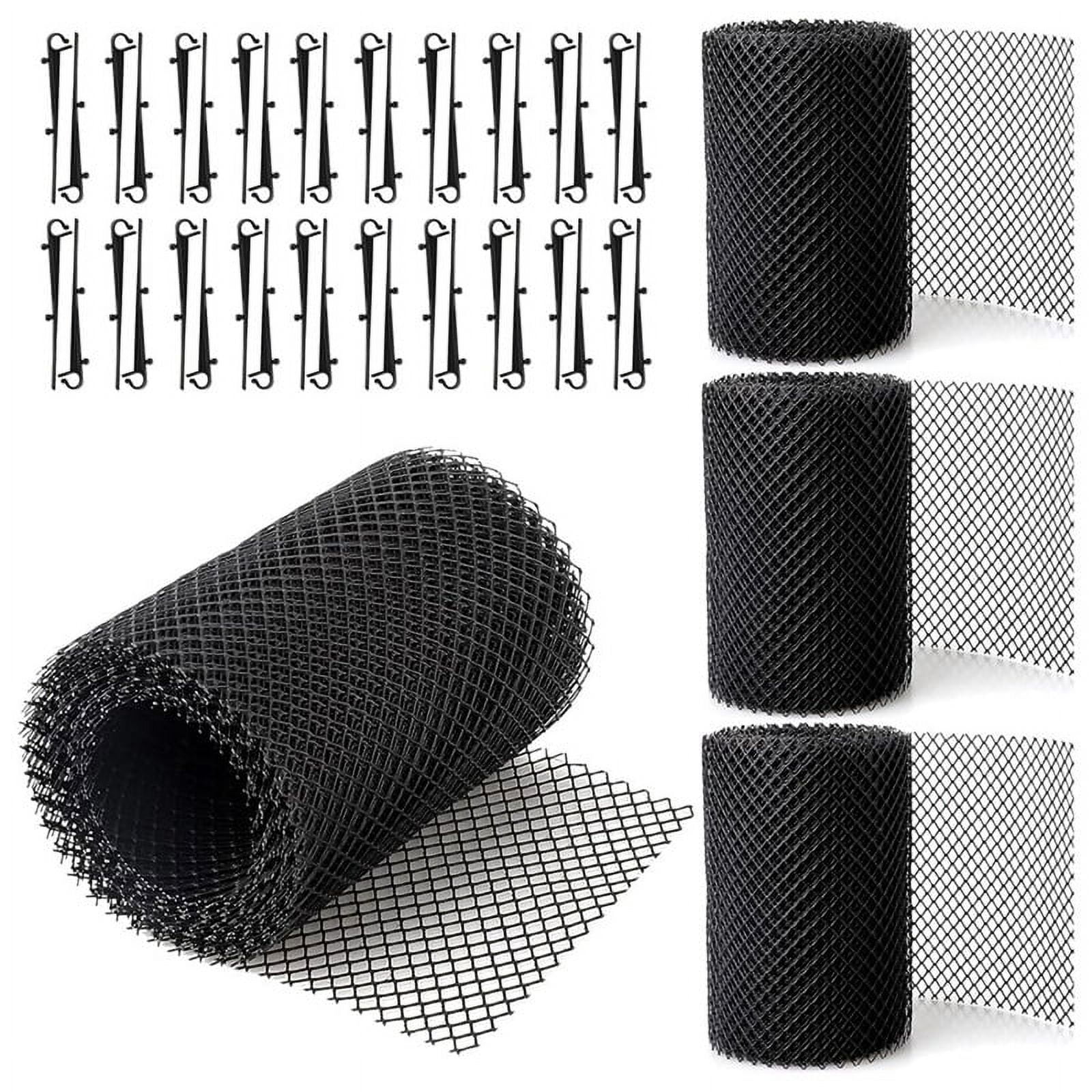 4Pack Gutter Guard Mesh Rolls, 20 Feet Leaf Guards with 40 Clip Hooks ...