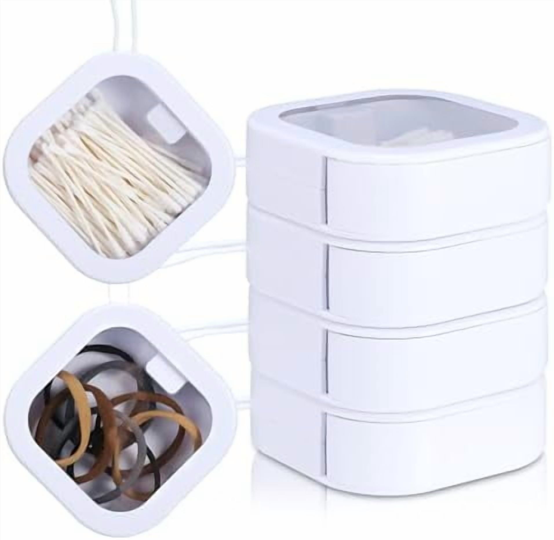 4Pack Hair Tie Organizer Boxes, Portable Travel Containers Storage Box ...