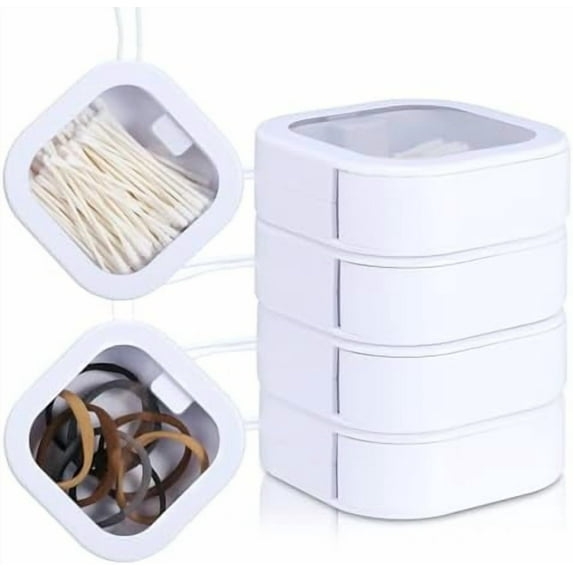 4Pack Hair Tie Organizer Boxes, Portable Travel Containers Storage Box ...