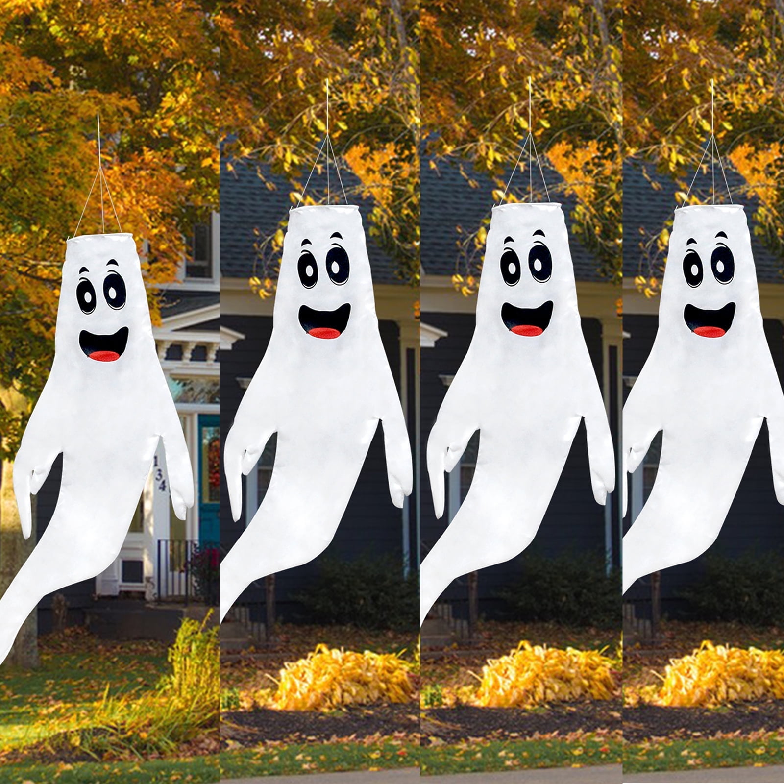 4Pack Halloween Ghost Windsocks Hanging Decorations 43 Inch Specter ...