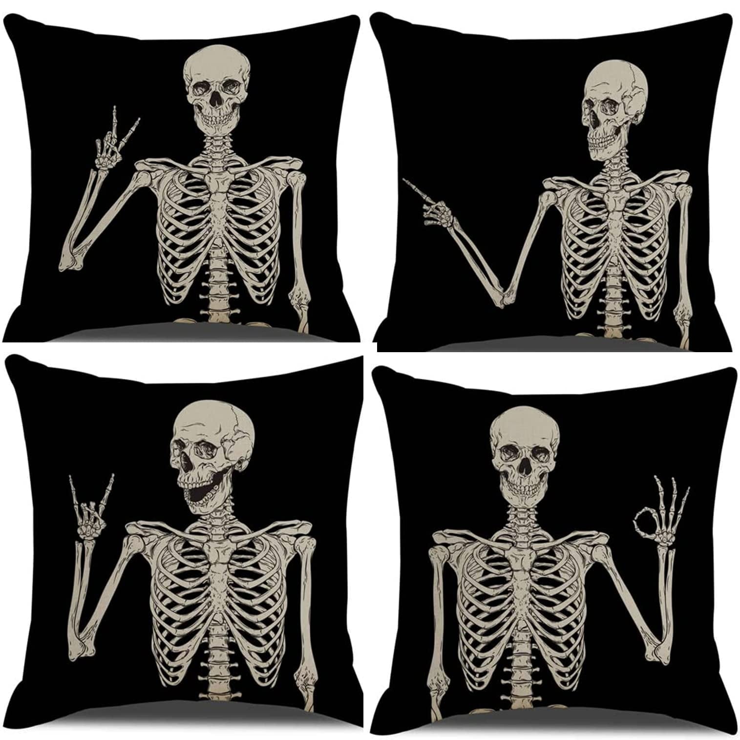 4Pack Halloween Pillow Covers 18x18 - Halloween Decorations Indoor Home ...