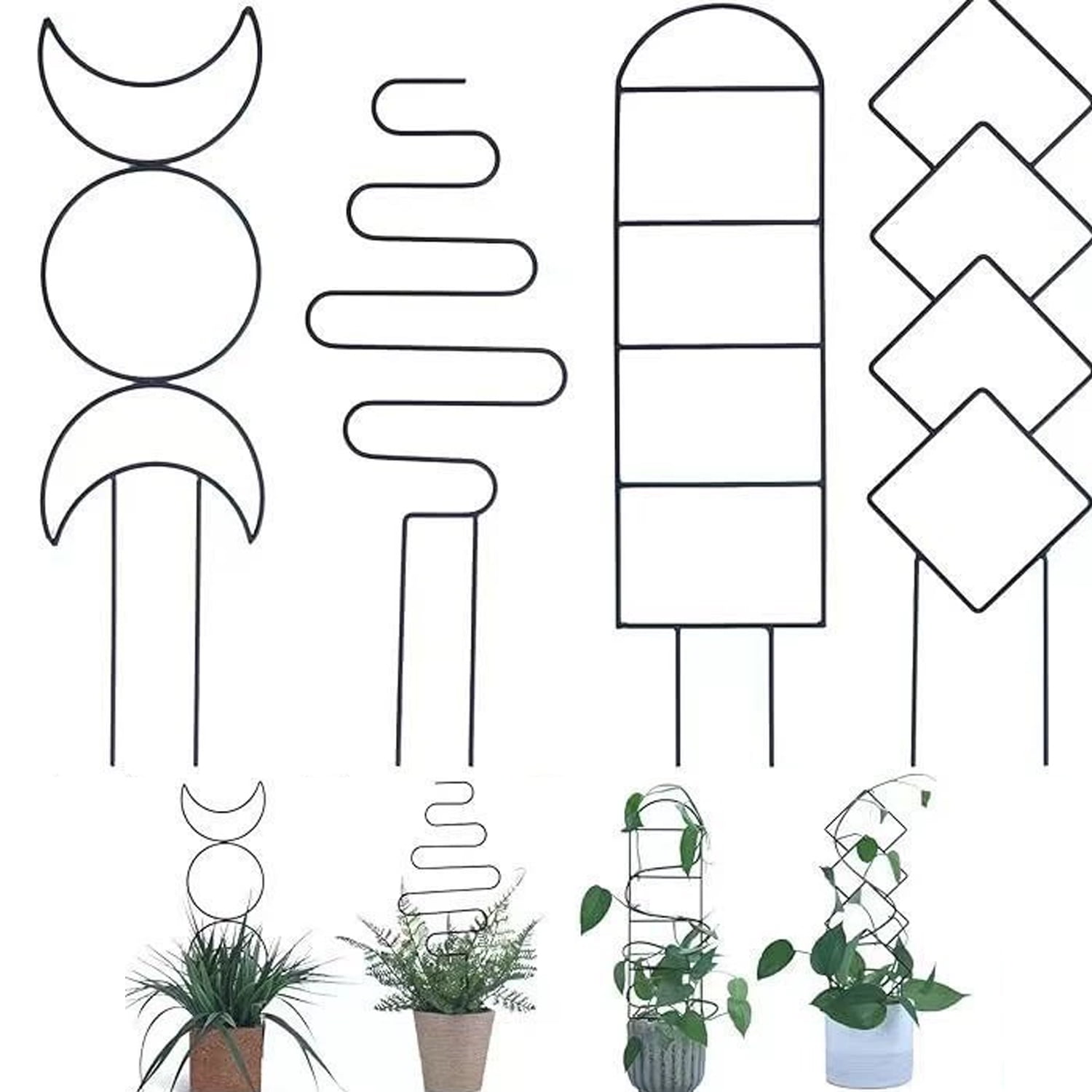 4Pack Indoor Plant Trellis Metal Wire Garden Trellis, Small Climbing ...