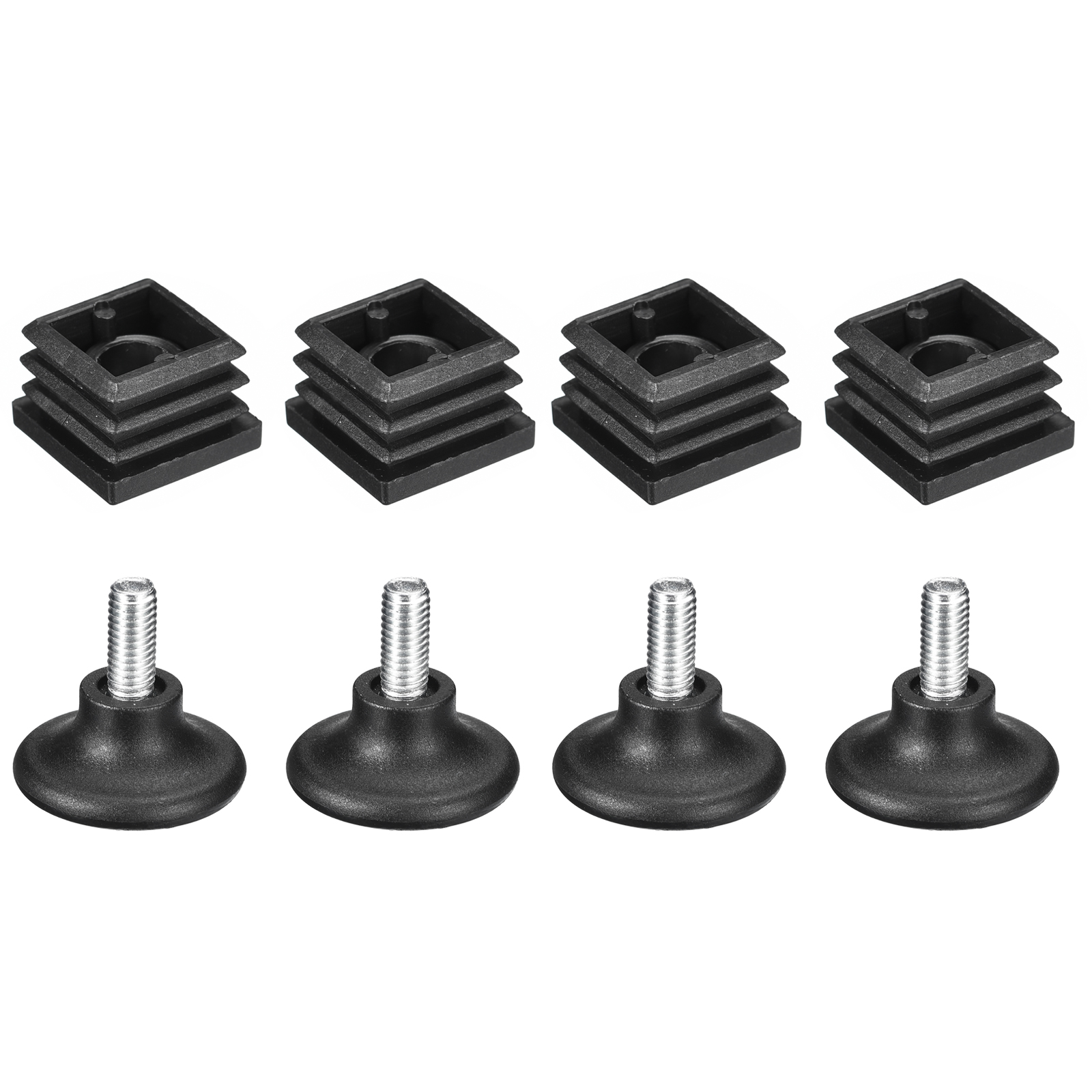 4Pack Inserts for Square Tubes with Leveling Feet, for 0.98"x0.98" OD ...