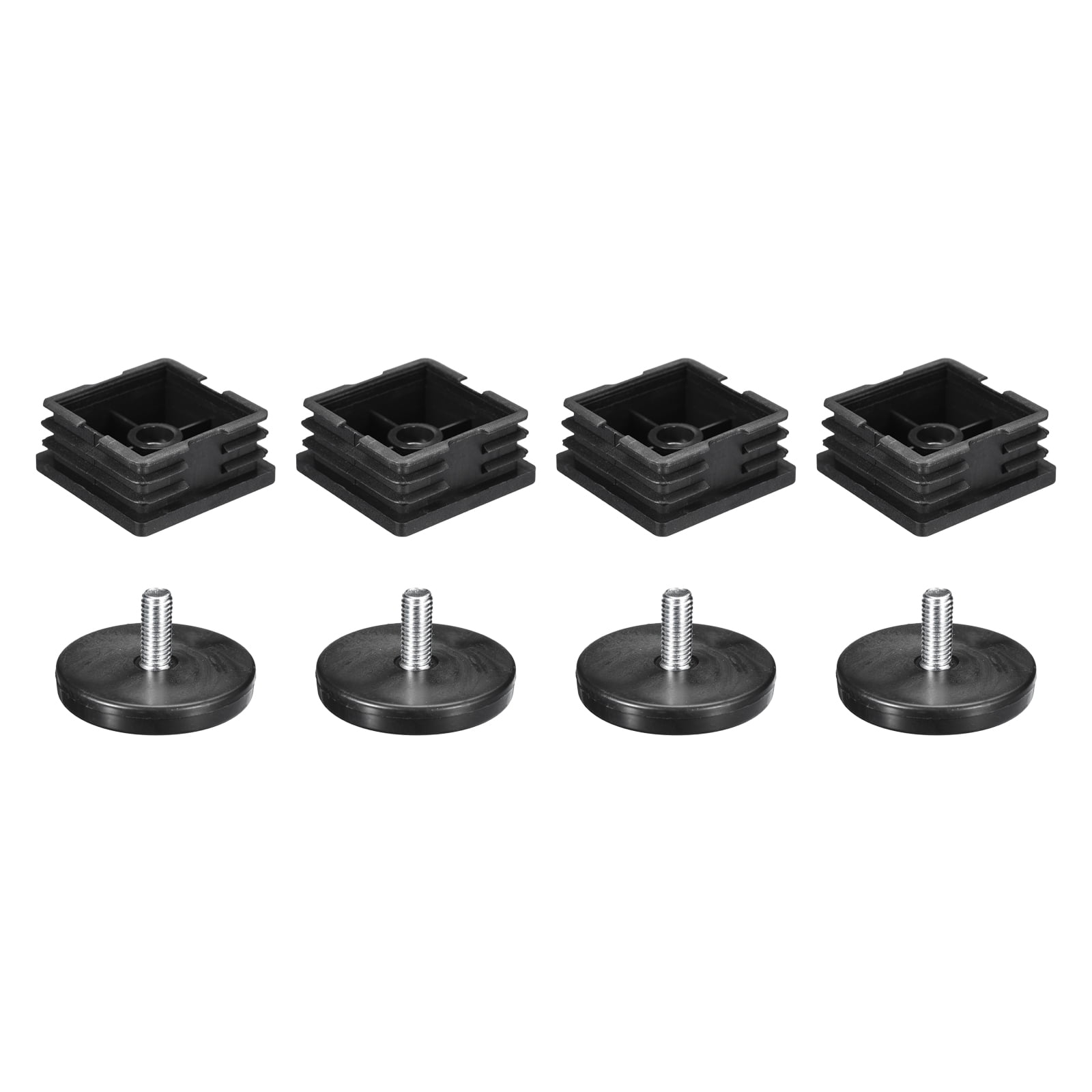 4Pack Inserts for Square Tubes with Leveling Feet, for 1.97"x1.97" OD ...