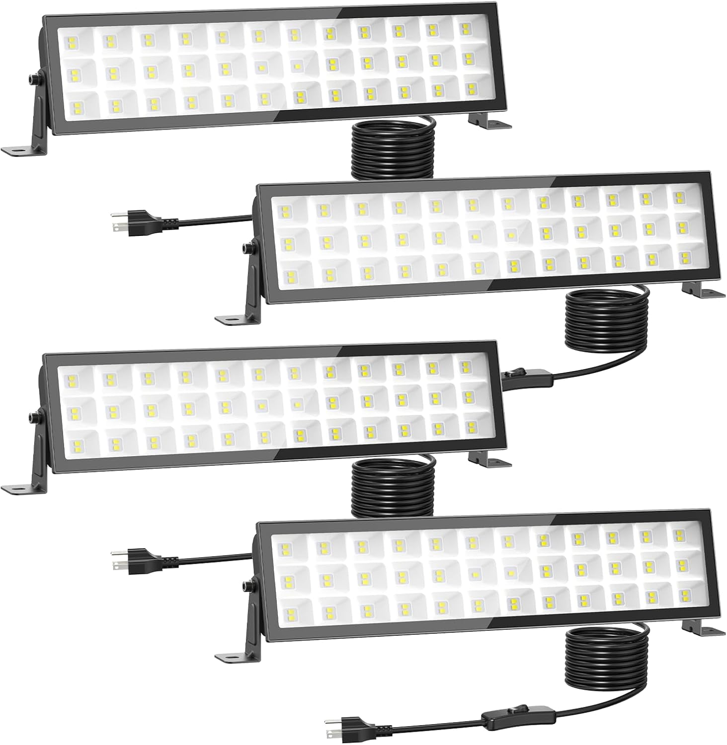 4Pack LED Shop Lights,90W 10000lm Plug in Ultra Bright LED Work Lights ...