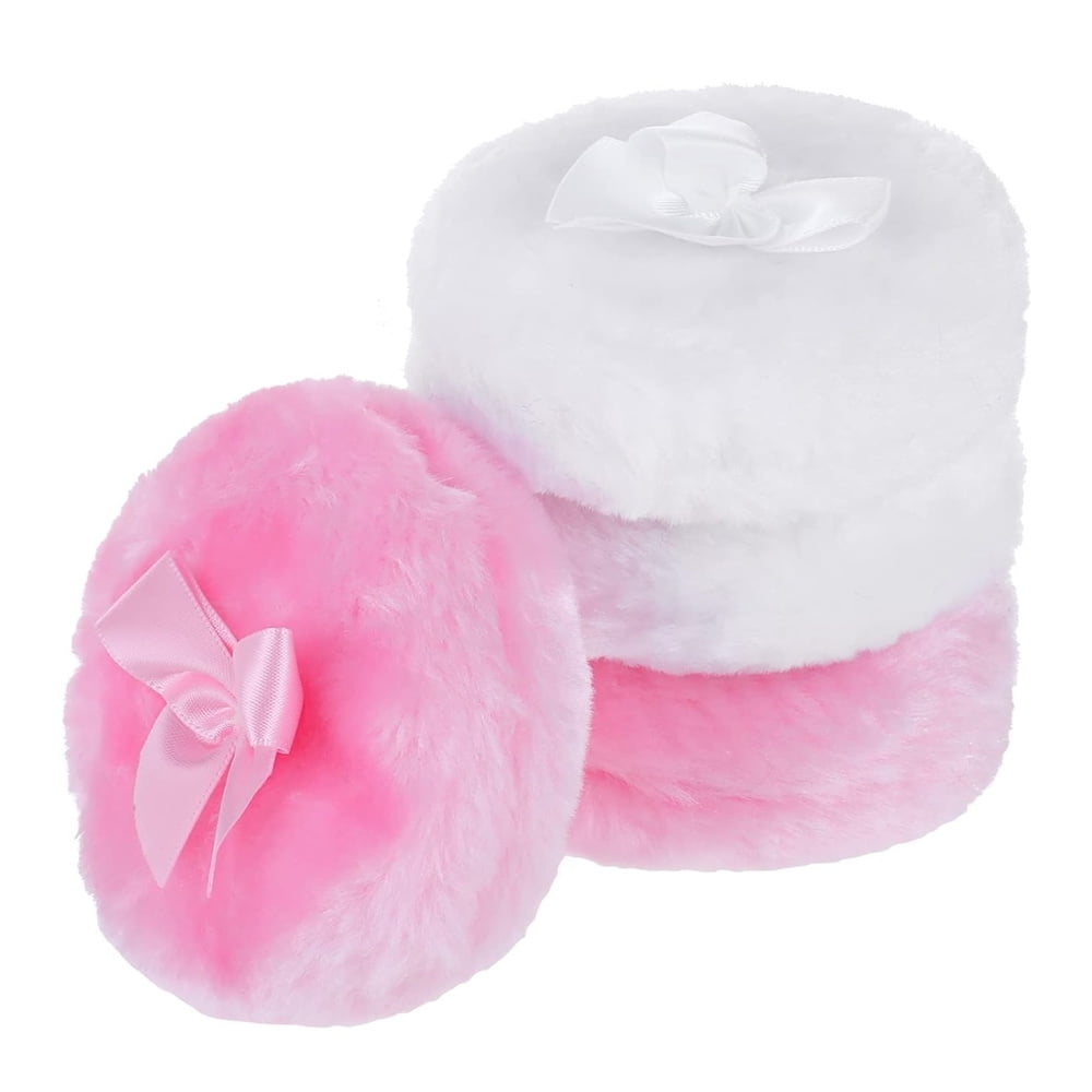 4Pack Large Fluffy Powder Puff for Girls,Ultra Soft Cotton Cosmetic ...