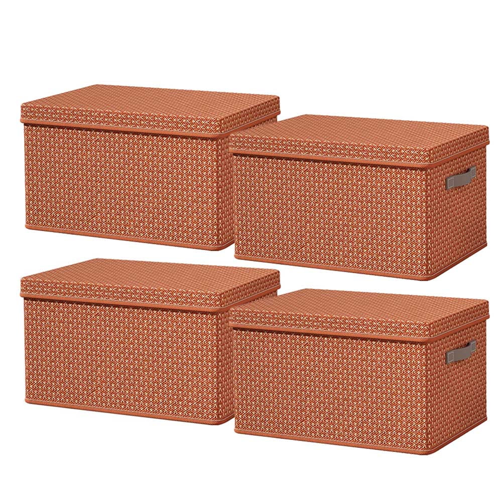 4Pack Large Storage Bins with Lids, Fabric Decorative Storage Bins ...