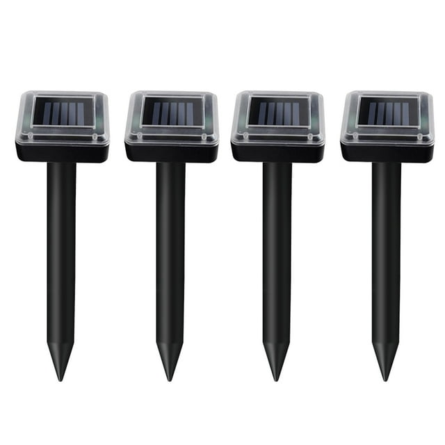 4Pack Large Ultrasonic Solar Mole Repellent Solar Powered Outdoor ...