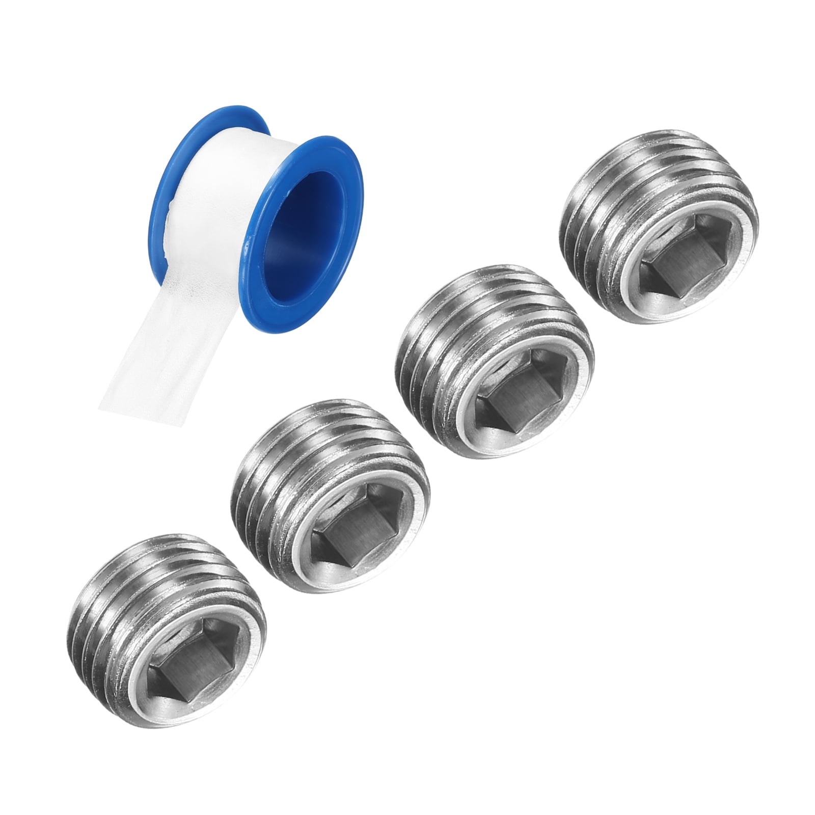 4Pack M10x1x10 304 Stainless Steel Pipe Plug Fitting, Male Thread Internal Hex Socket Pipe Cap ...