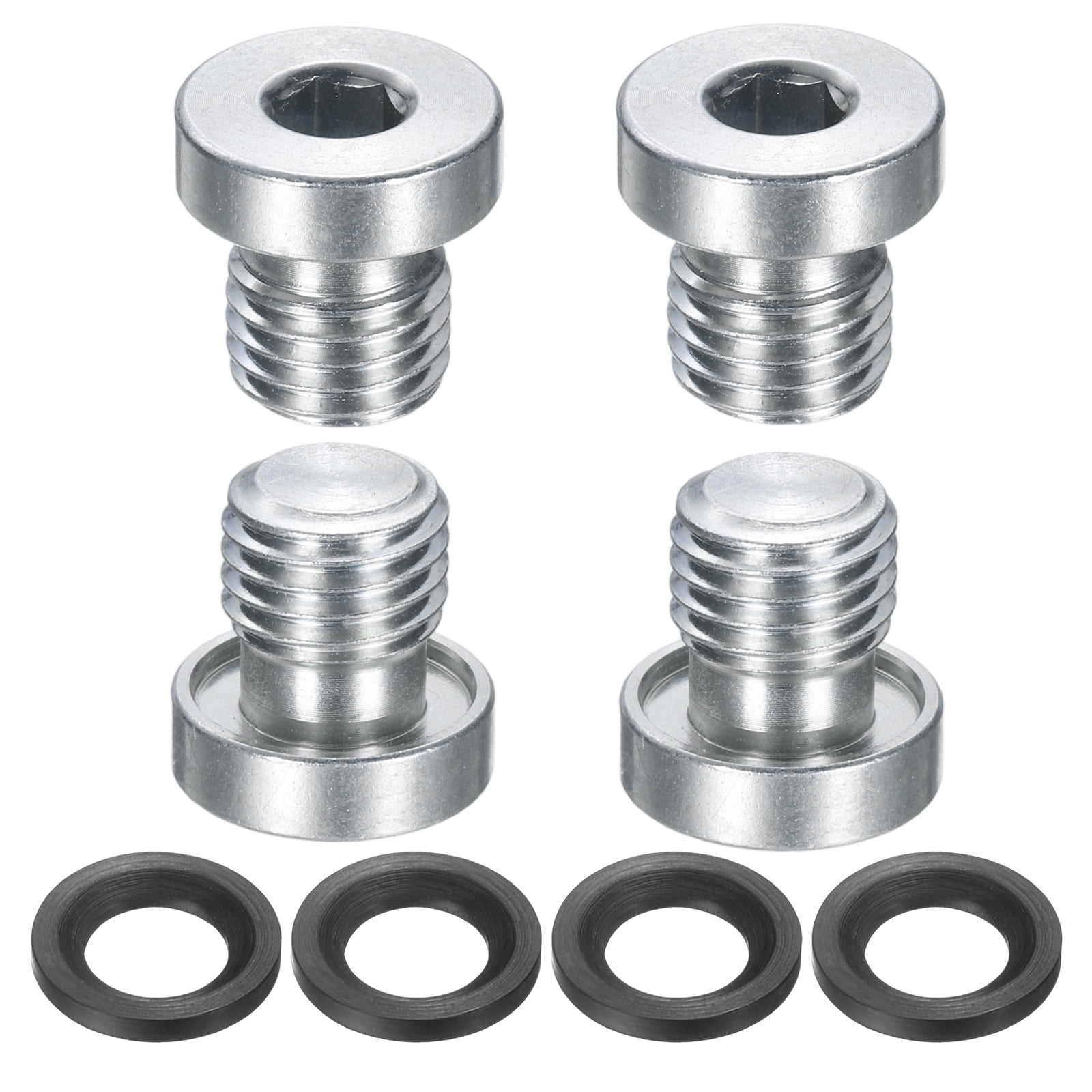 4 Pack M12x1 Inner Hex Head Pipe Fitting Plug, Universal Carbon Steel ...