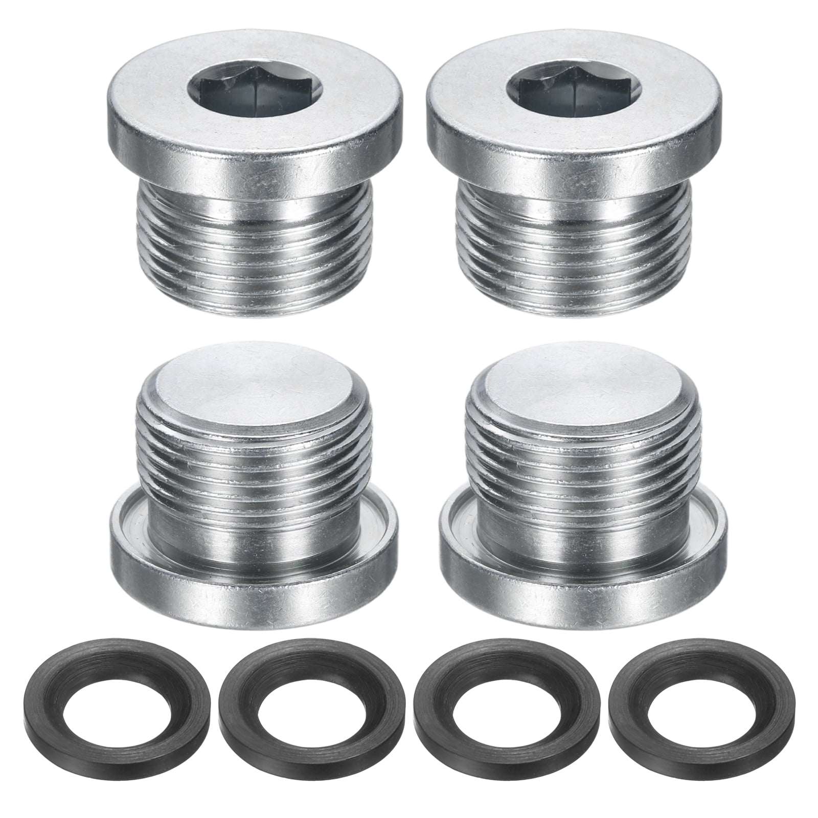 4Pack M22x1.5 Carbon Steel Thread Sensor Plug with Black O-Ring ...