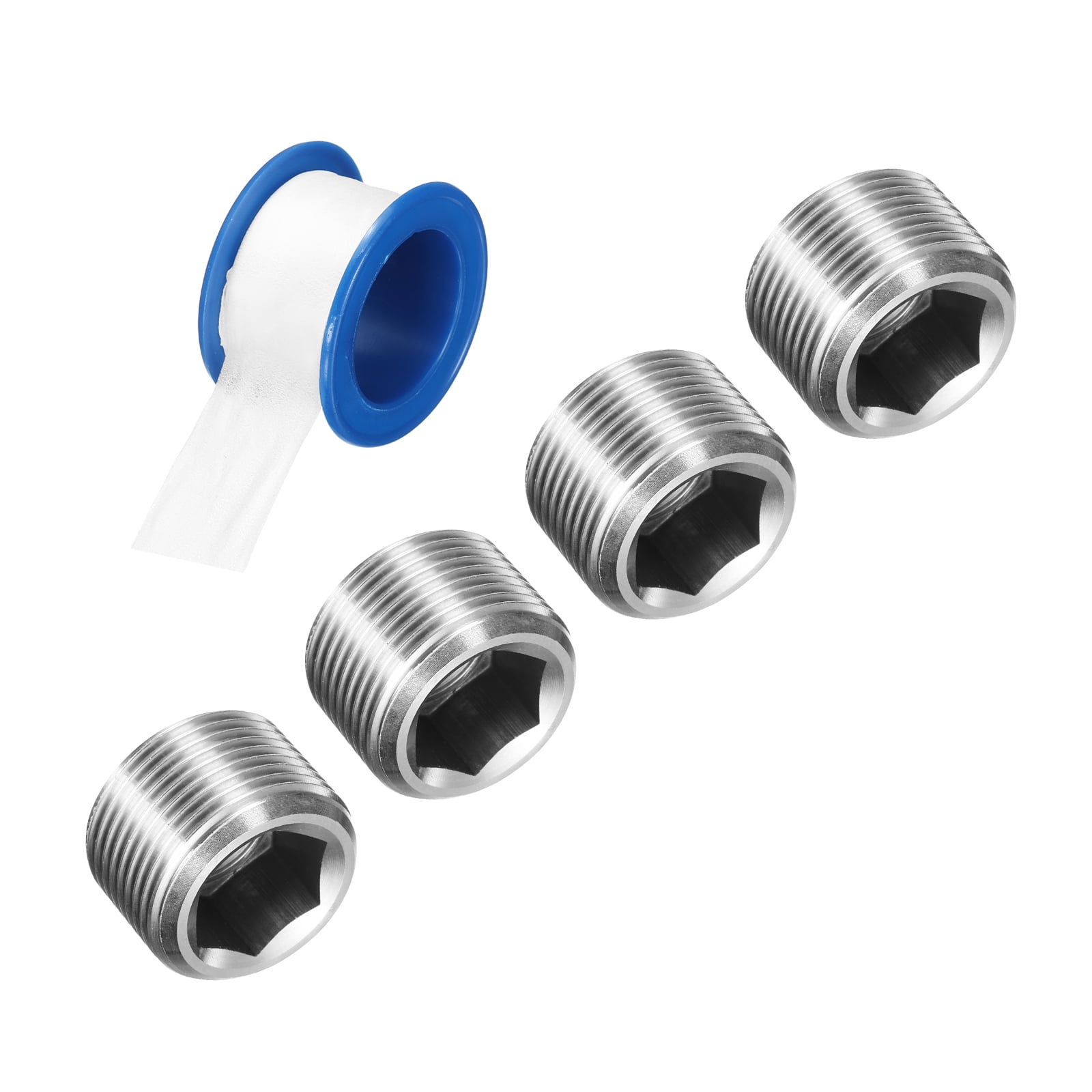 4Pack M24x1.5x17.5 304 Stainless Steel Pipe Plug Fitting, Male Thread ...